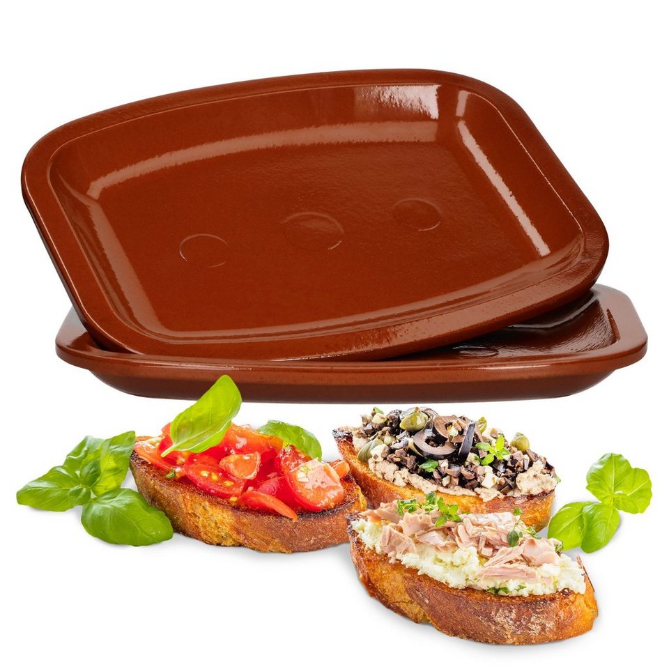 Mambocat Servierplatte 2er Set Servierplatte Ton 26x20cm 99526 Ton