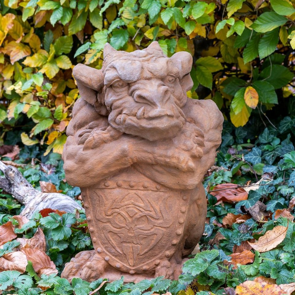 Antikas Gartenfigur Gargoyle Gigant Steinguss Rostlook