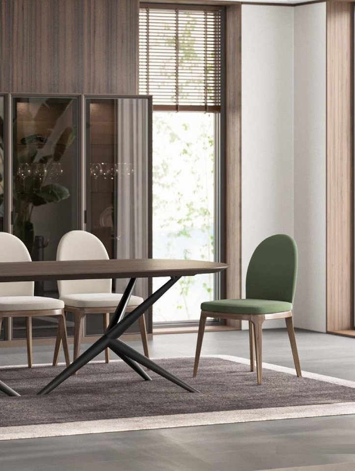 Jvmoebel Stuhl Moderner Stuhl Stoff Holz Stühle Design Lehnstuhl Luxus