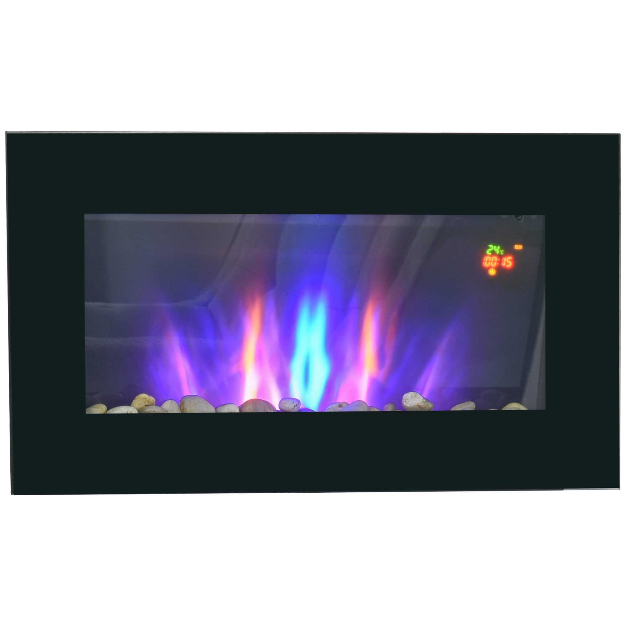 Homcom Elektrokamin Mit Led Flammeneffekt10002000w In 7 Farben Mit