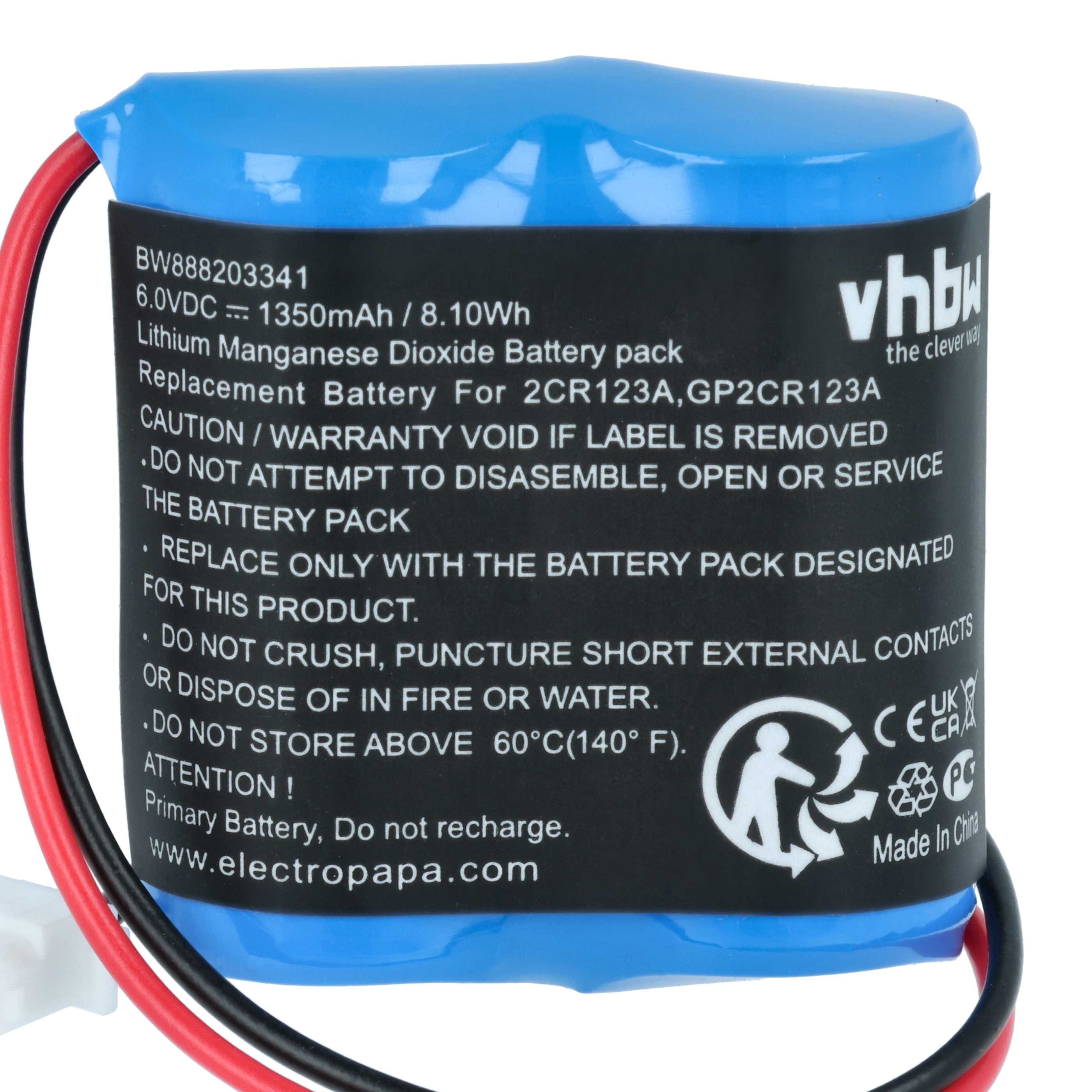 vhbw Batterie passend für Visonic Next CAM PG2, K9 PG2 wide angle, PGS ...