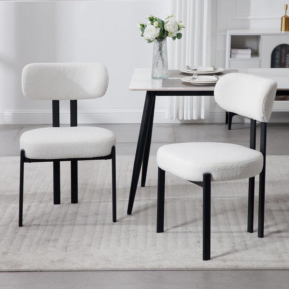 Wahson Office Chairs Esszimmerstuhl Aus Teddystoff 2er Set Küchenstuhl