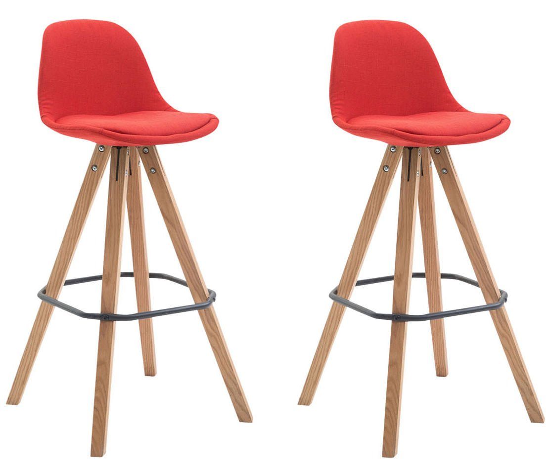 CLP Barhocker 2er Set Barhocker Franklin Stoff Square natura (eiche)