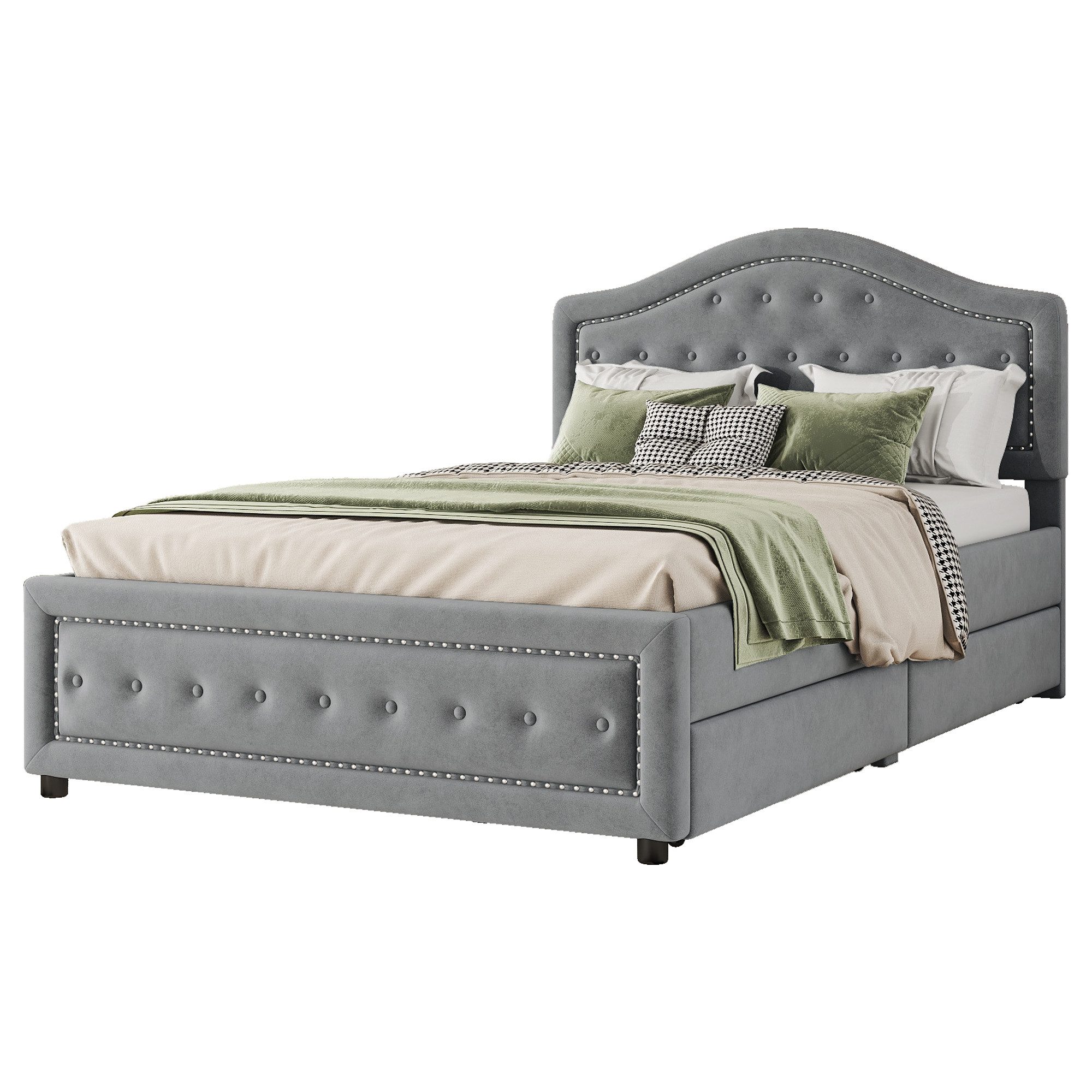 Okwish Polsterbett Stauraumbett Kinderbett Funktionsbett Doppelbett