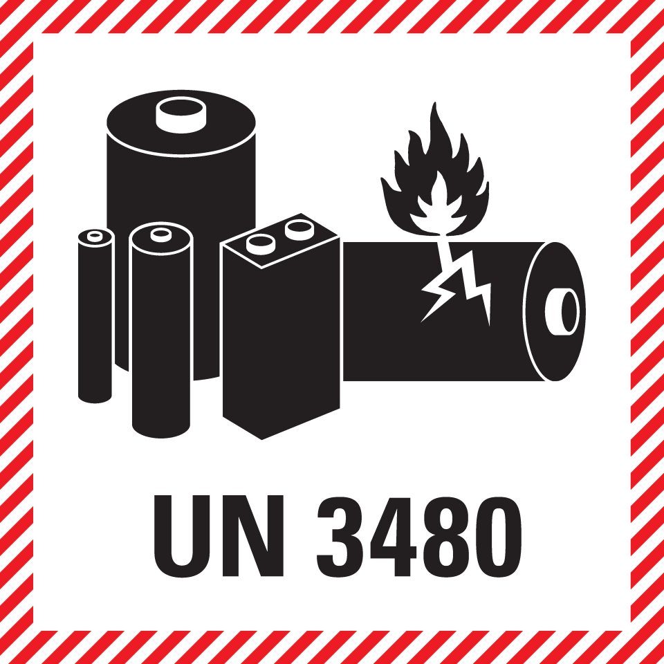 Dreifke Hinweisschild Dreifke® Aufkleber, Verpackungskennzeichen UN Nummer 3480, Folie ...