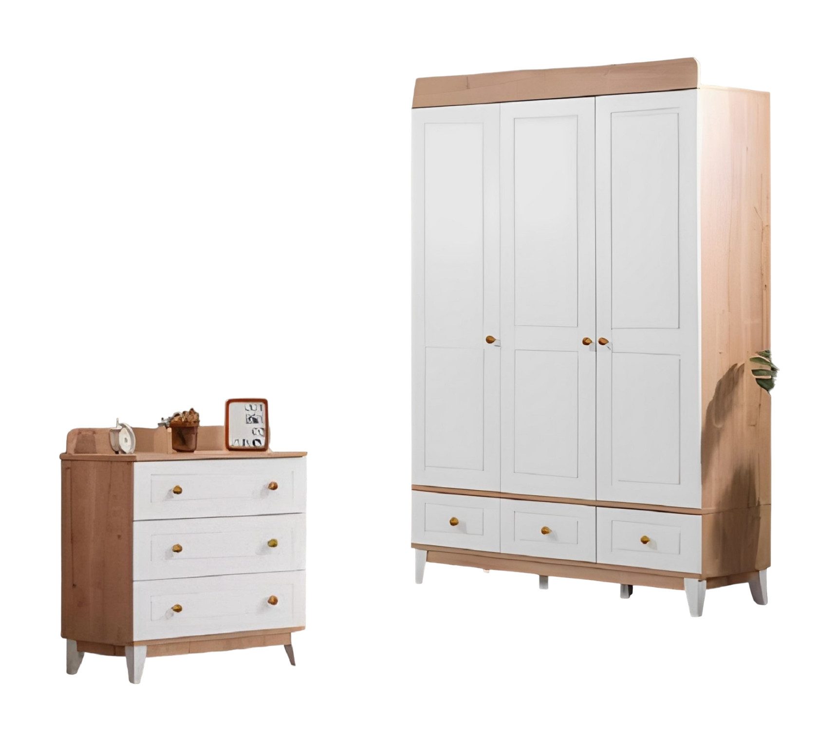 Jvmoebel Jugendzimmer Set Luxus Kinderzimmer Set Kleiderschrank Weiß