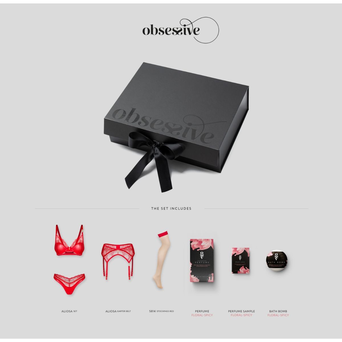 Obsessive Negligé Obsessive – Aliosa Geschenkbox – Rot, Negligee