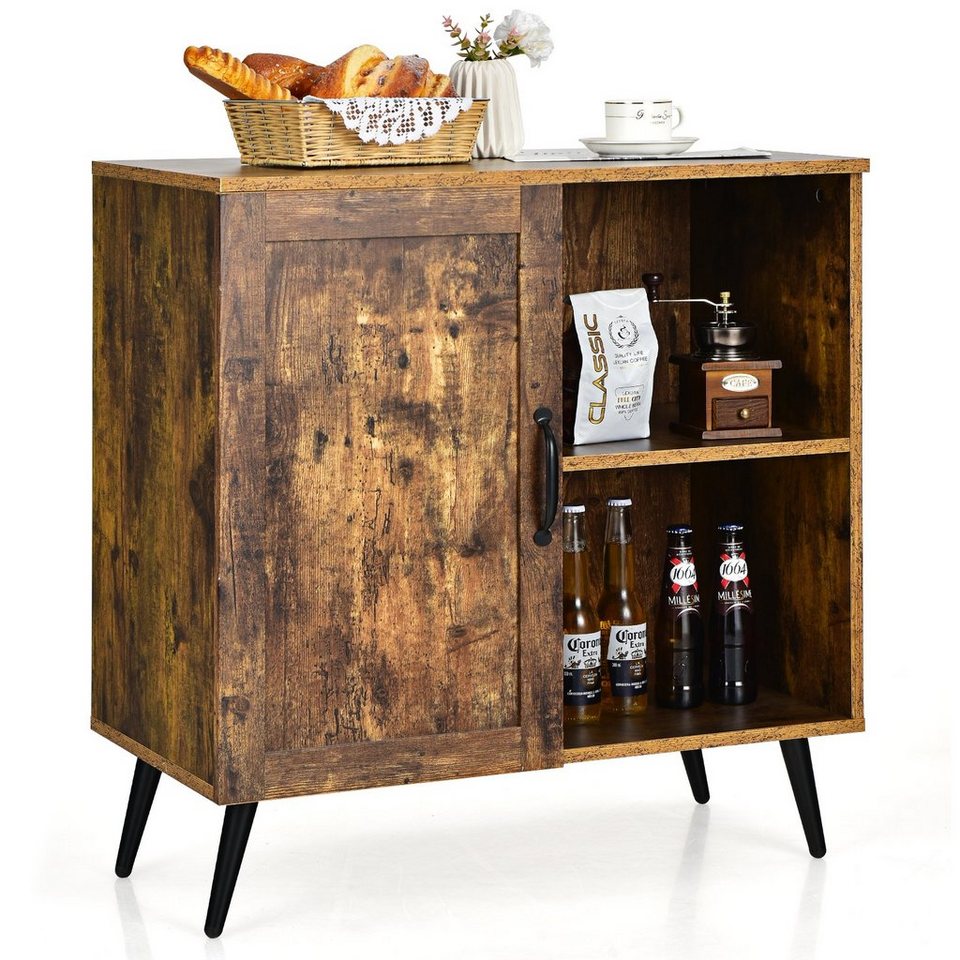 Costway Sideboard Aufbewahrungsschrank Kommode Mit 5 Fächern Mit 2