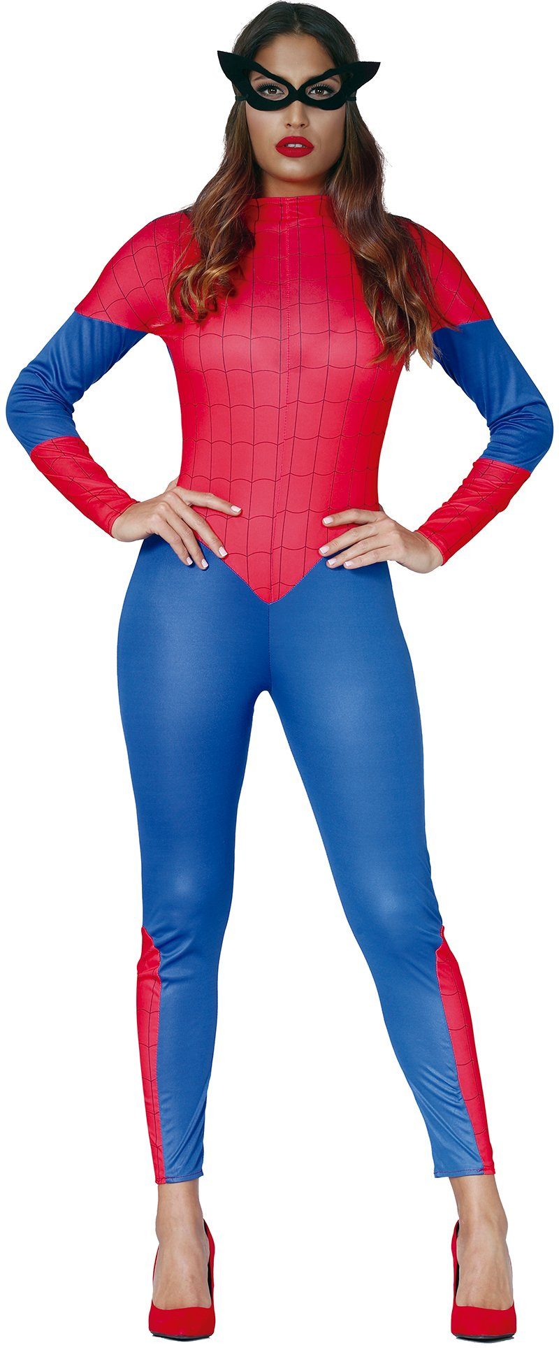 Fiestas Guirca Kostüm Spider Superheldin Damen Outfit Mit Augenmaske