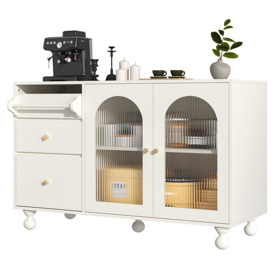 Seedwave Anrichte Moderner Retro Stil Sideboard Mit Handtuchhalter Und
