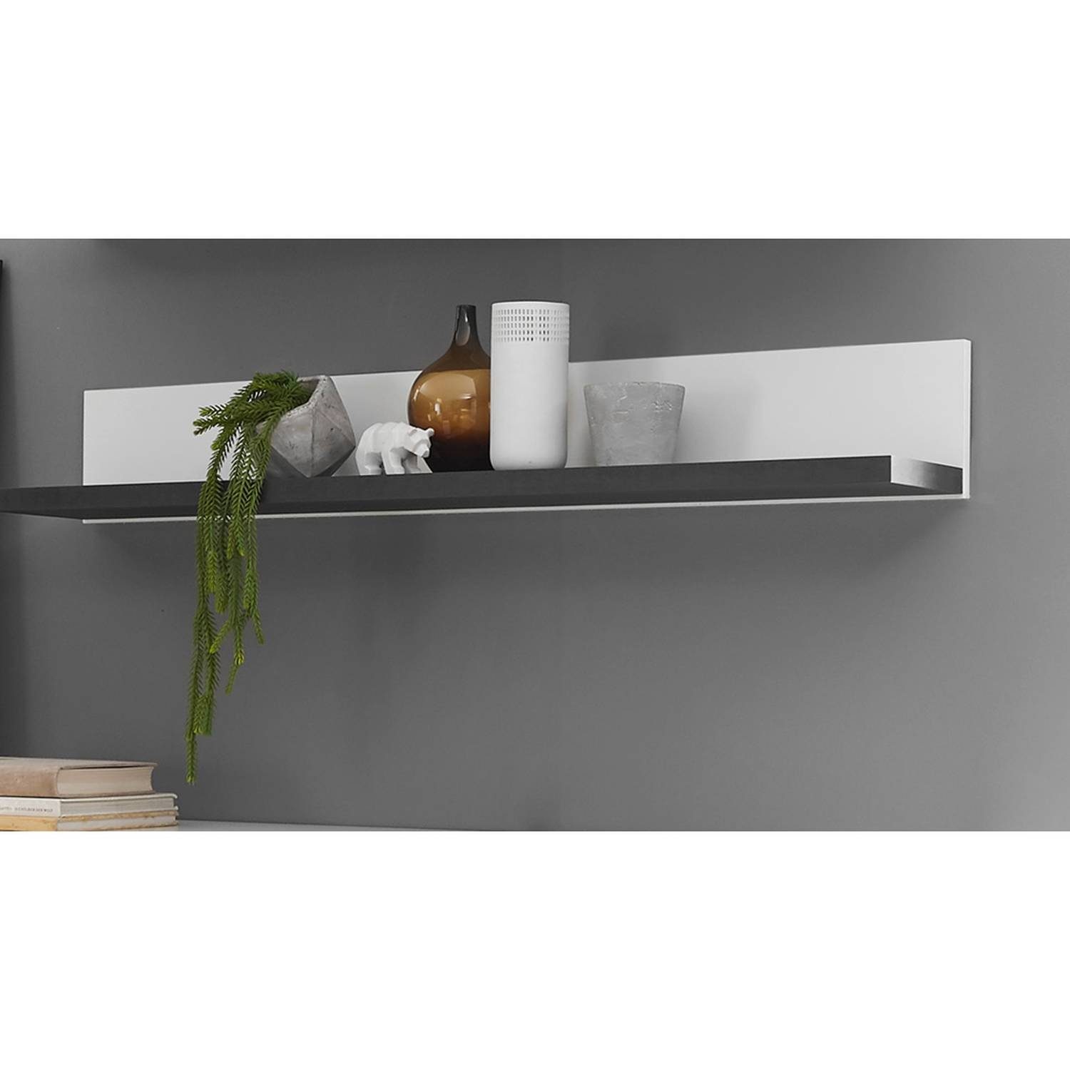 Lomadox Wandregal Kairo 61 Wandboard In Weiß Matt Mit Absetzungen In