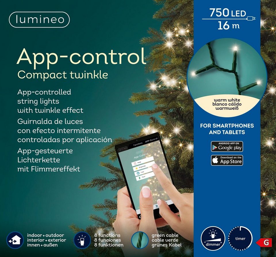Lumineo LED-Lichterkette Lumineo App-Control Compact 750 LED 16 m warm ... Lumineo LED-Lichterkette Lumineo App-Control Compact 750 LED 16 m warm ...