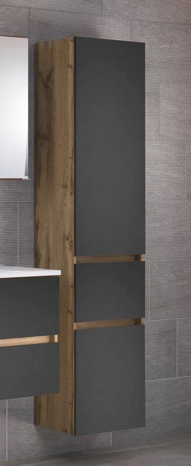 Möbelando Hochschrank Lucca Rustikaler Seitenschrank Korpus Aus