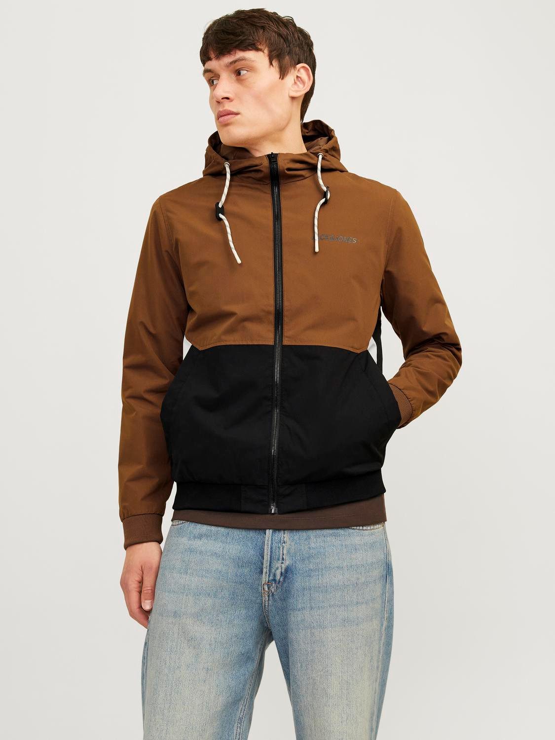 Jack And Jones Blouson Jjerush Hood Bomber Noos Mit Logo Schriftzug