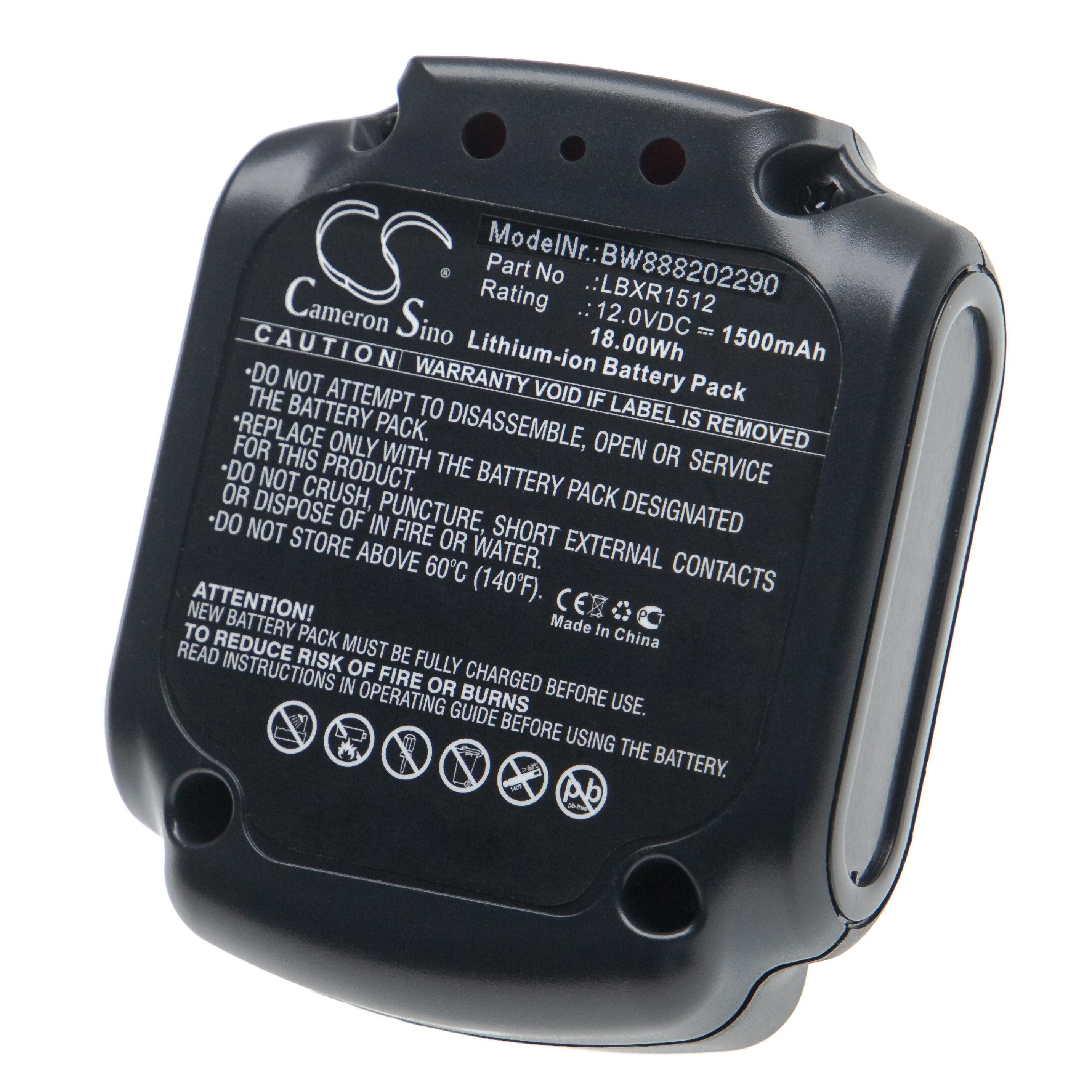 vhbw Akku Ersatz für Baugleiche Originalteilebezeichnung Black & Decker LBXR1512 für ...