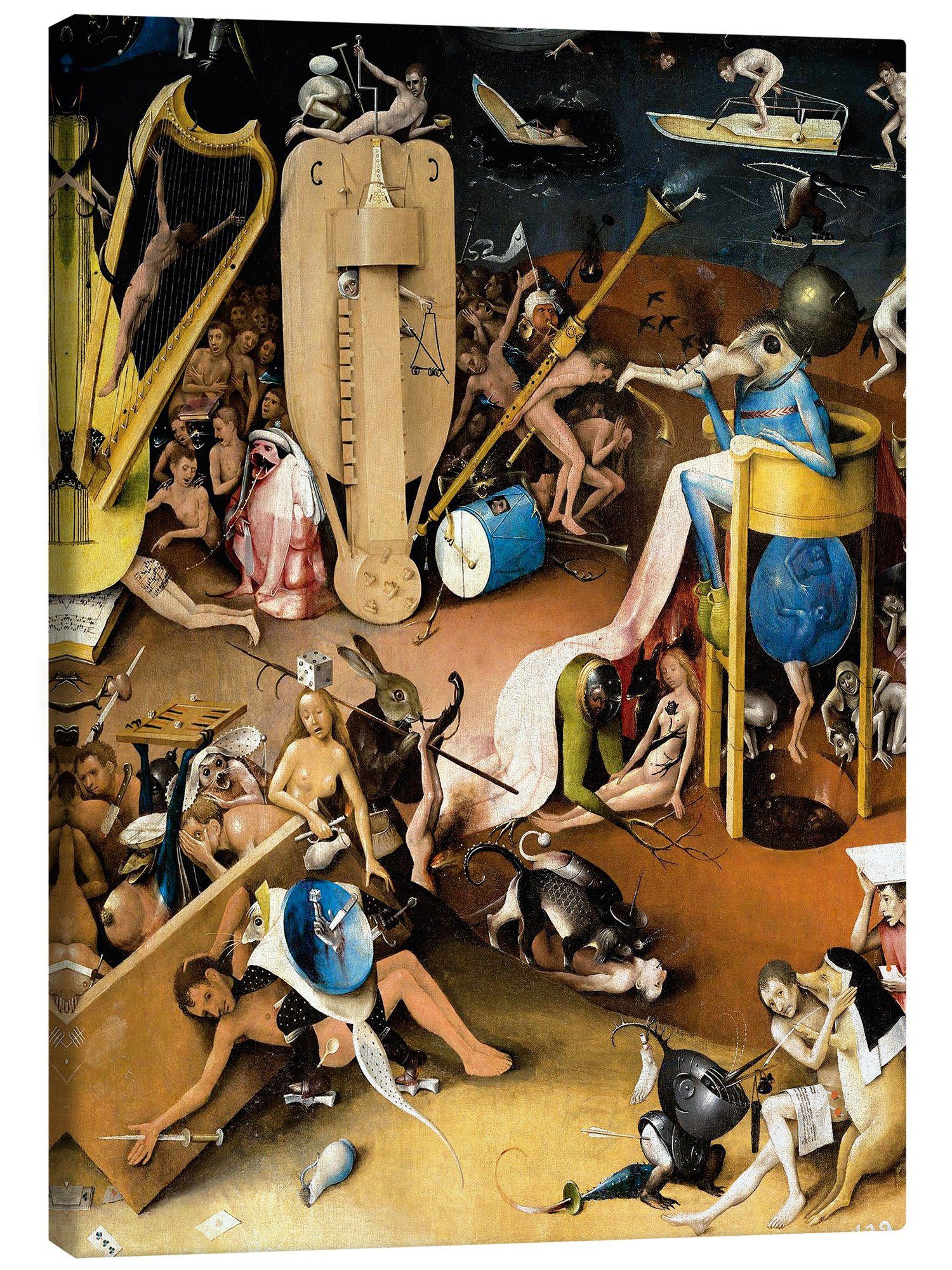 Posterlounge Leinwandbild Hieronymus Bosch, Der Garten der Lüste - Die Hölle (Detail) II, Malerei