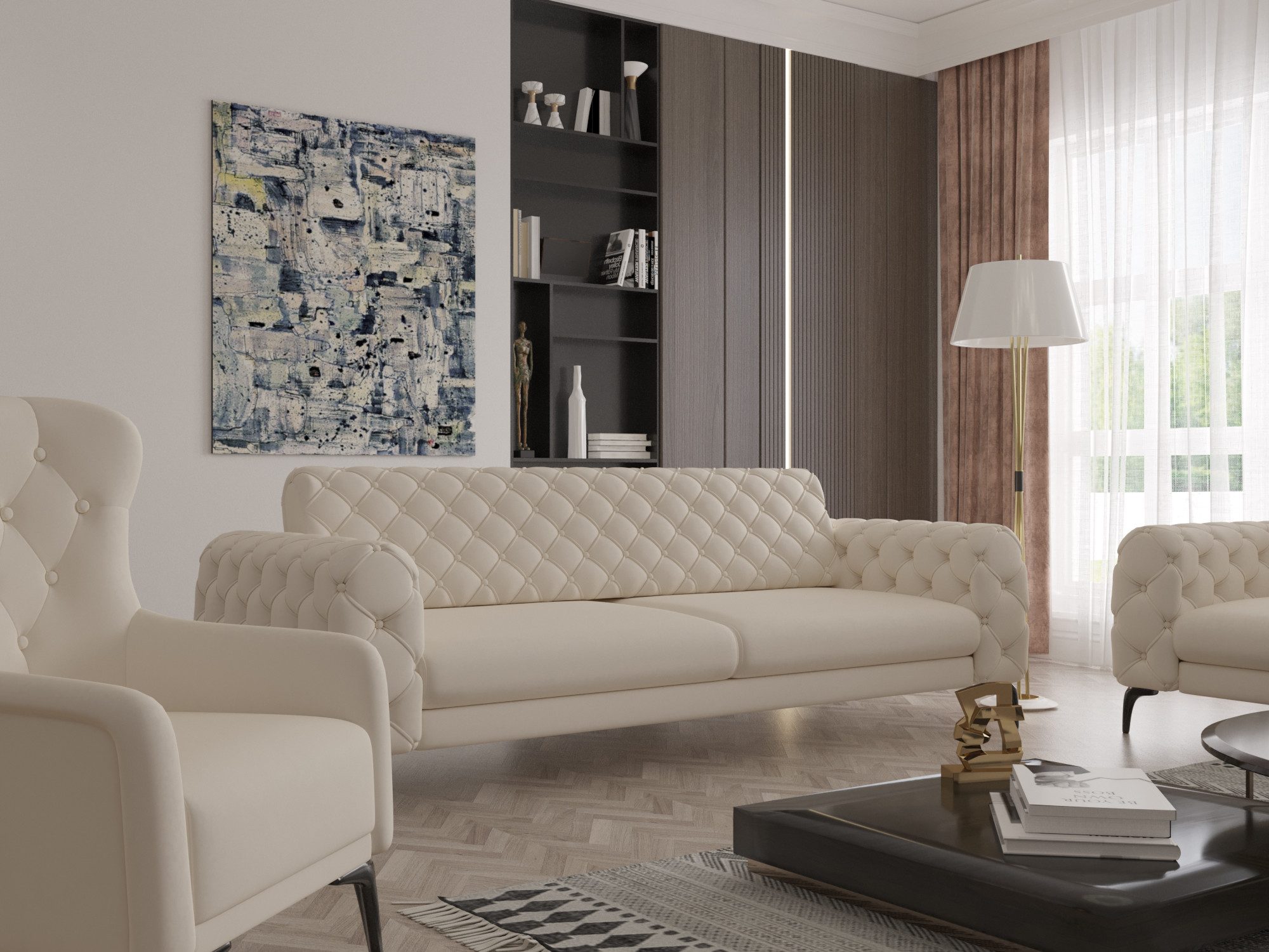 Möbeldreams Chesterfield Sofa Sofa Set Chesterfield Schlaffunktion