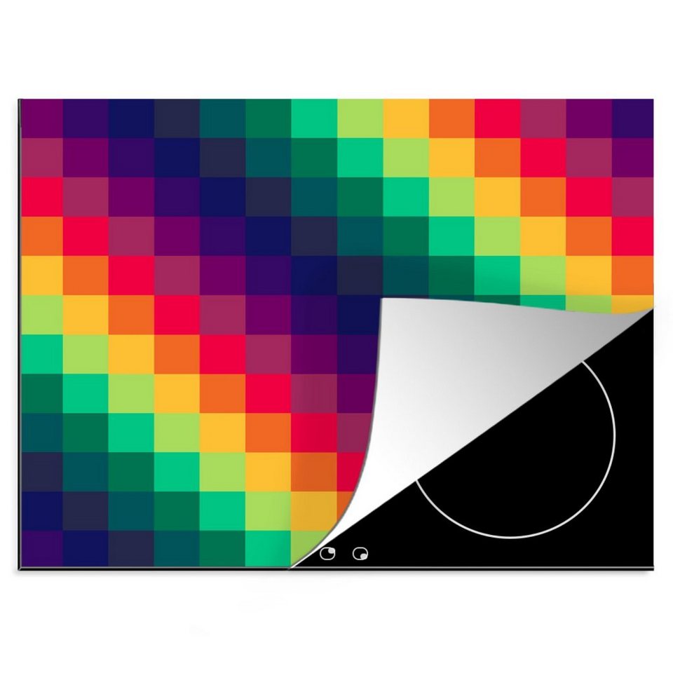 Muchowow Herdblende Abdeckplatte Regenbogen Muster Pixel Vinyl