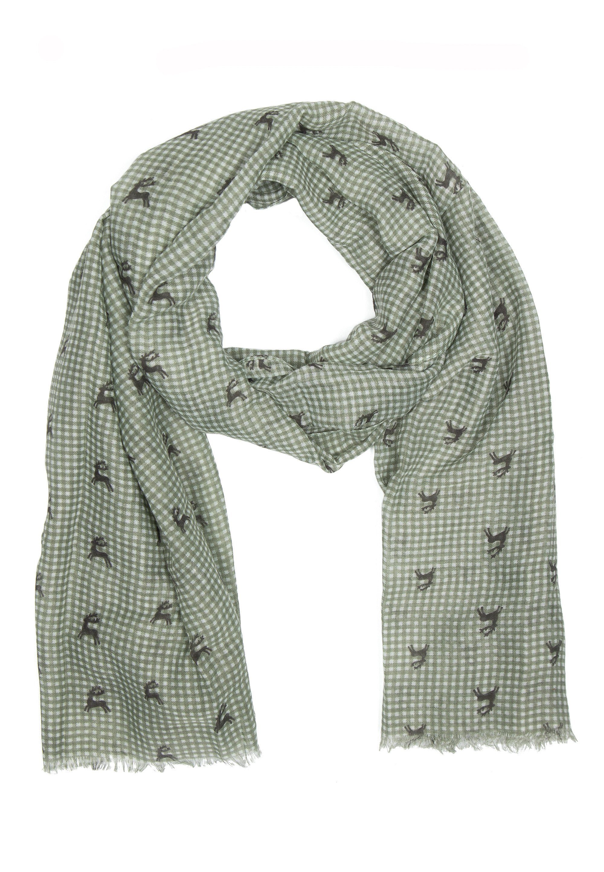 Goodman Design Modeschal Schal romantic mit Hirsch Muster, angenehmes ...