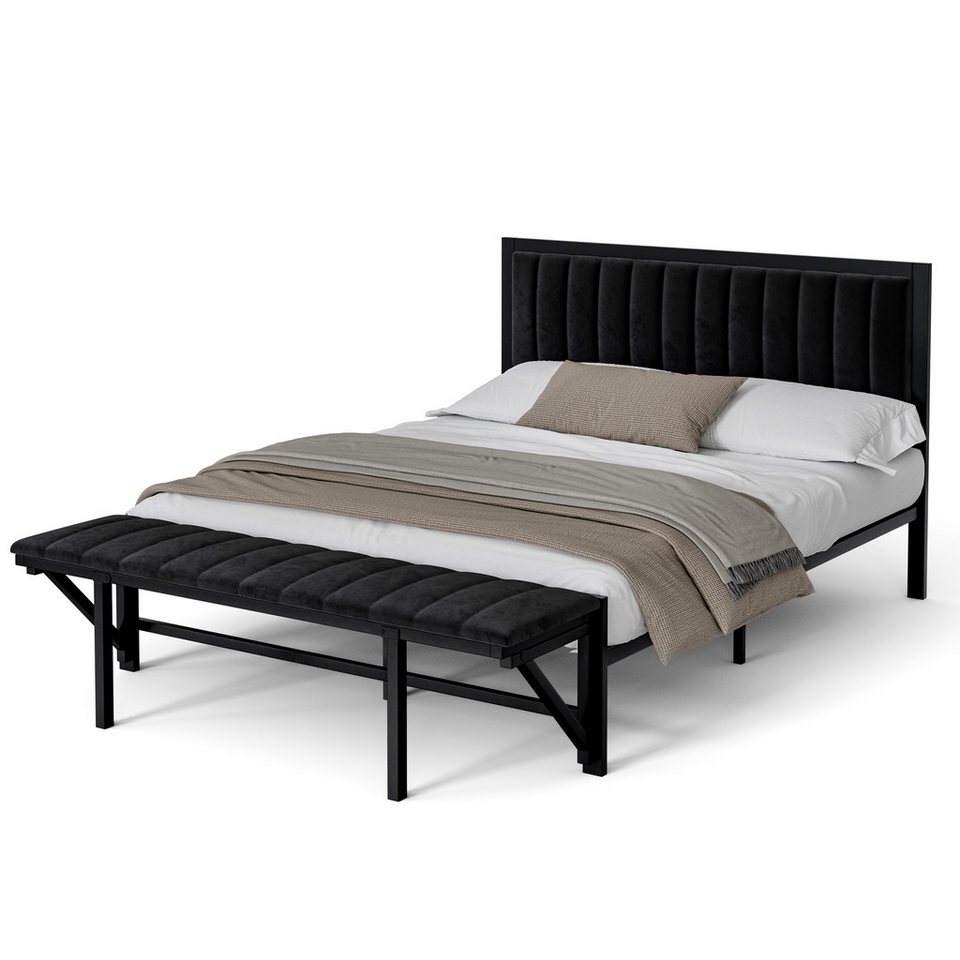 Hauss Spole Polsterbett Bettgestell Metallbett Mit Klappbarer Endbank