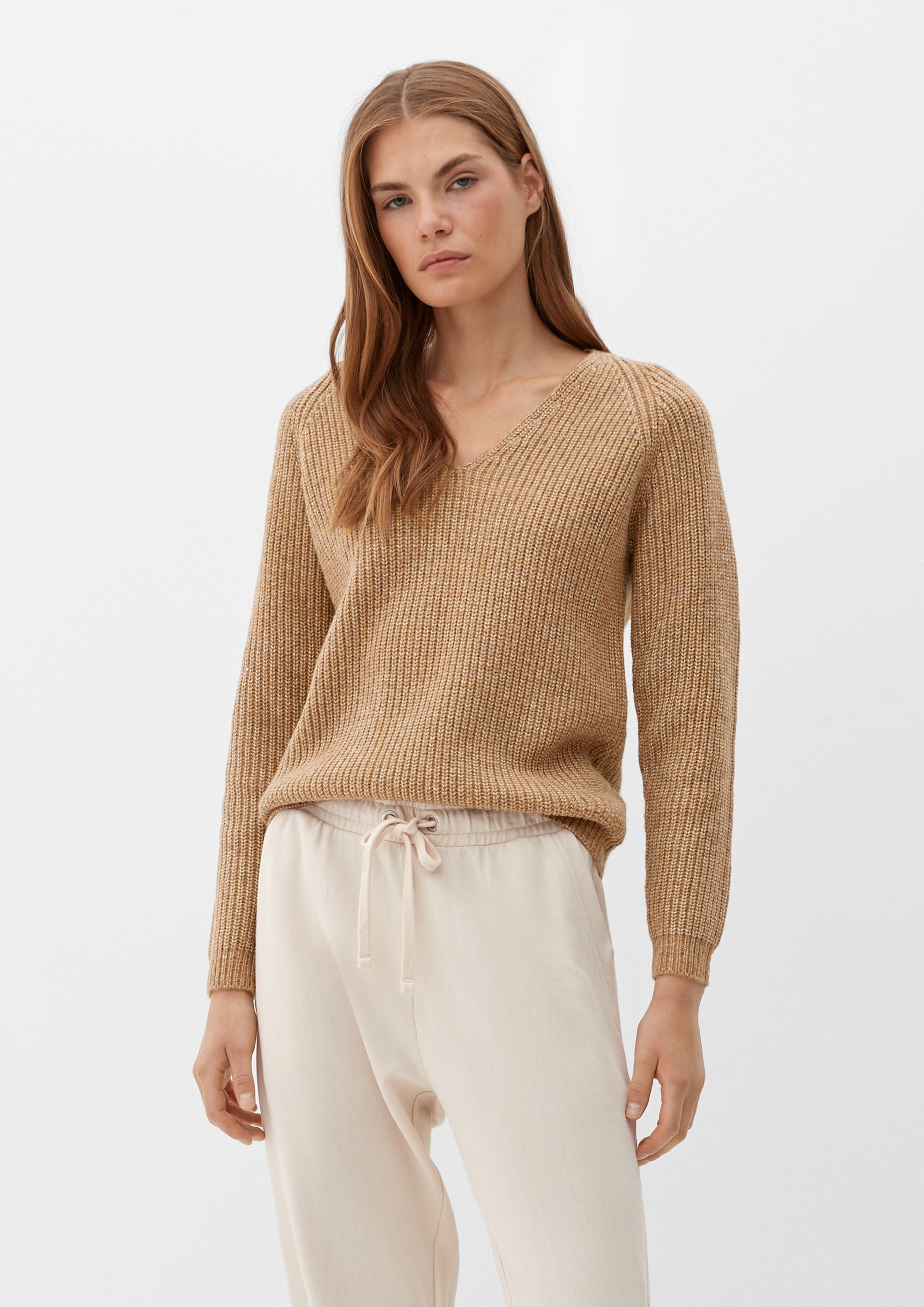 Soliver Strickpullover Strickpullover Mit V Neck 1 Tlg Rippblende