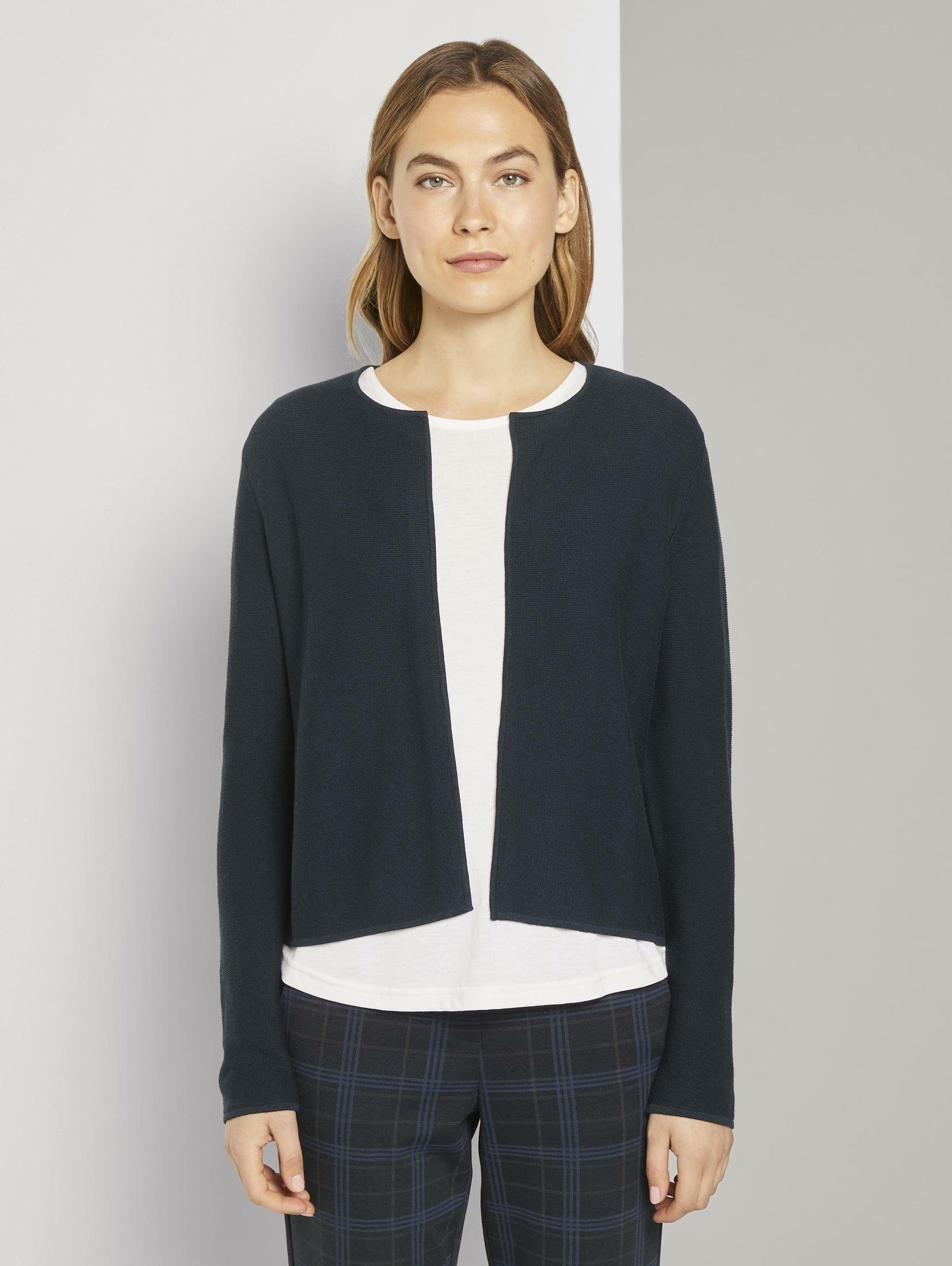 Tom Tailor Strickjacke Kurzer Strick Cardigan