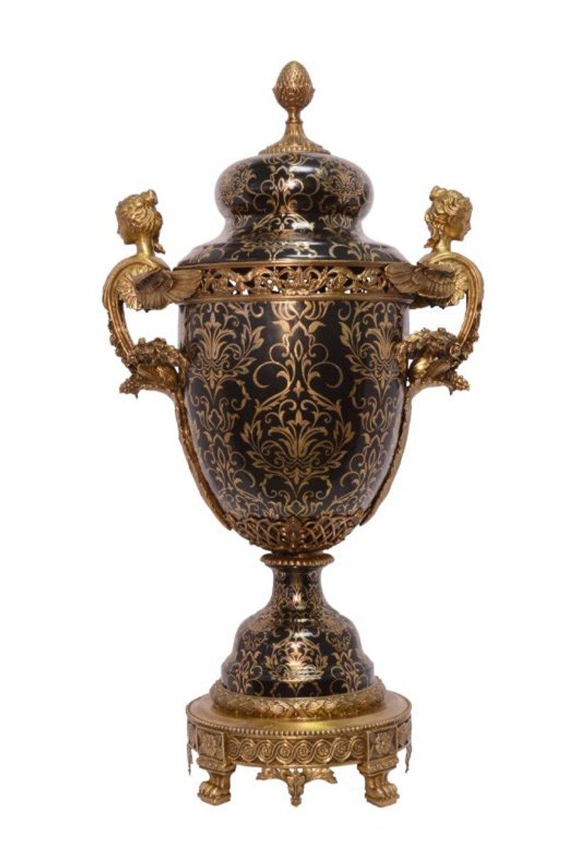 Casa Padrino Dekoobjekt Barock Porzellan Vase Mit 2 Griffen Und Deckel