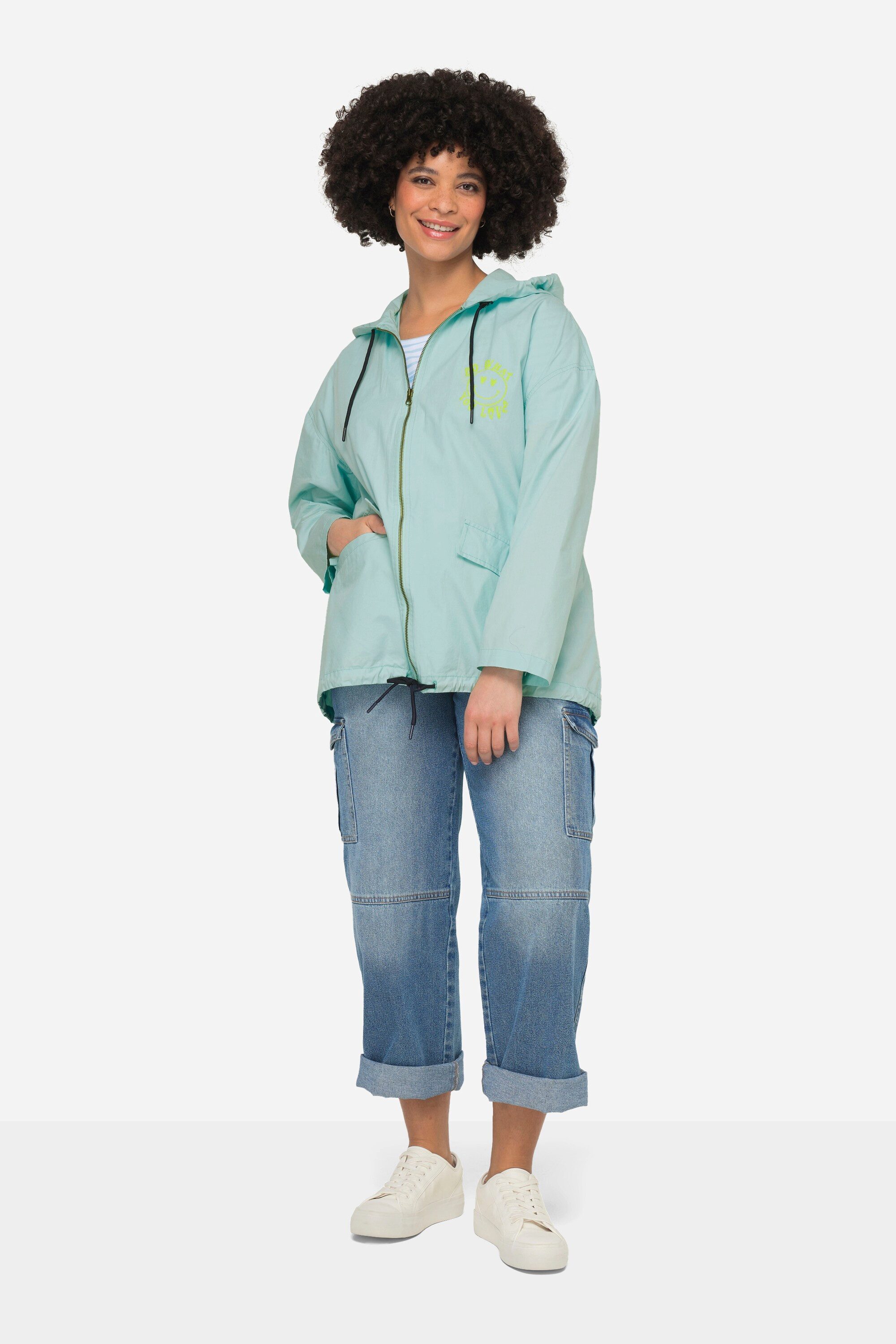 Angel Of Style Sweatjacke Jacke Oversized Kapuze Zipper Langarm Grün