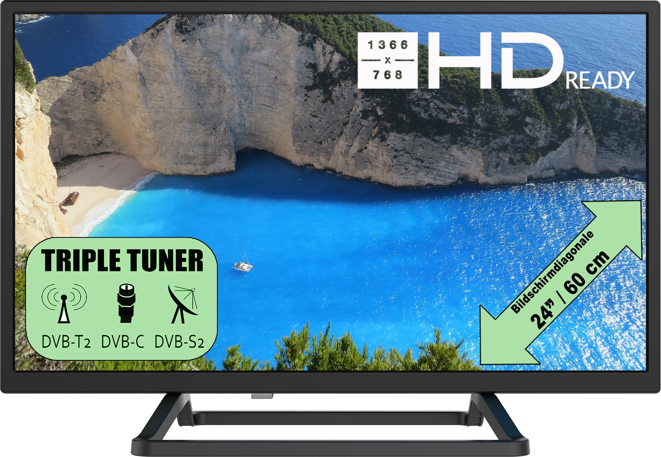 JTC-24 JTC24H39240 LED-Fernseher (60,00 cm/24 Zoll, HD-Ready)