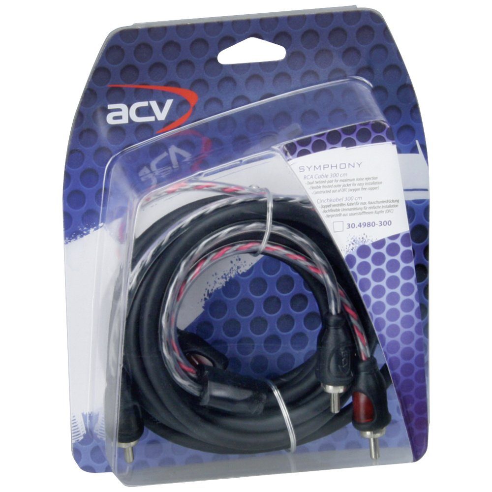 ACV ACV 30.4980-300 Cinchkabel 3 m [2x Cinch-Stecker - 2x Cinch-Stecker] Autoladekabel, (3 cm)
