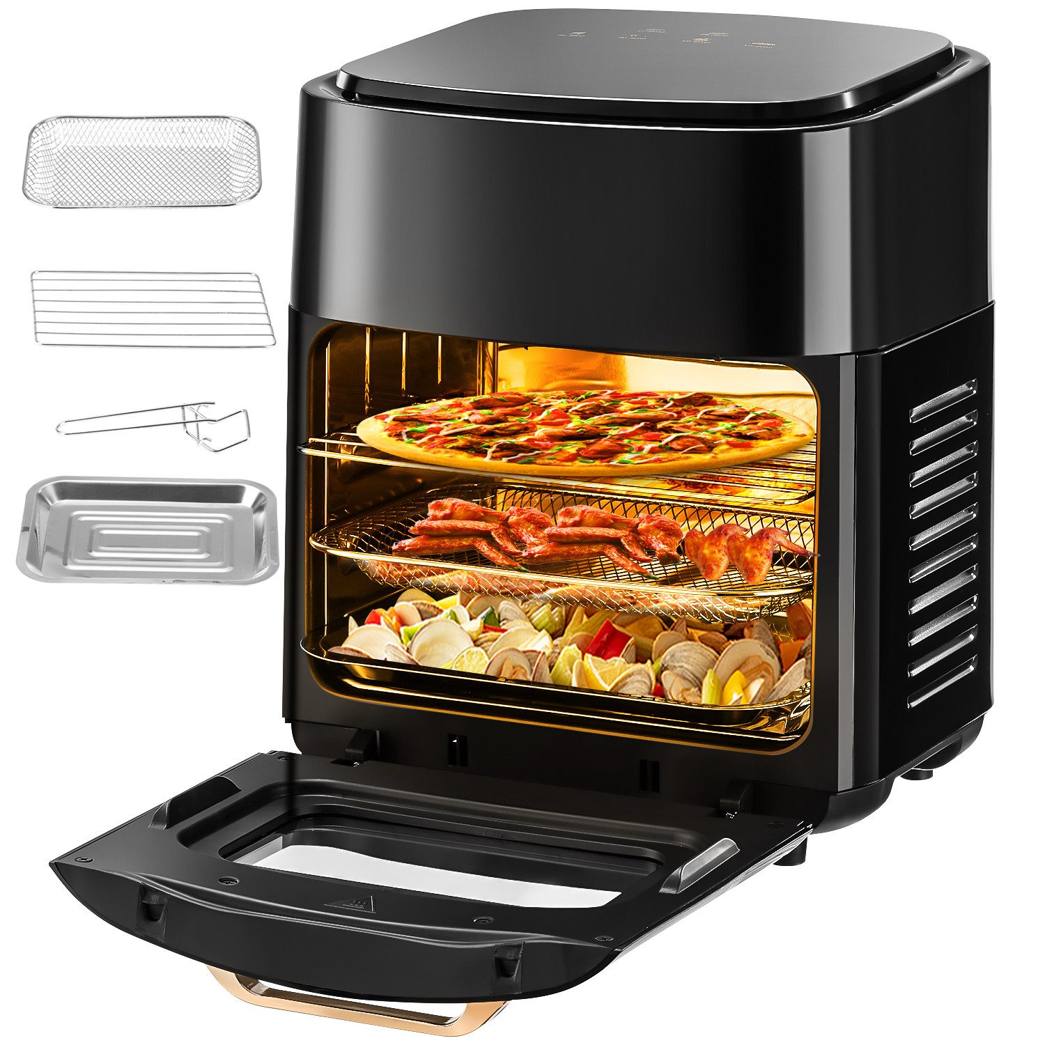 Lovonlive Heißluftfritteuse 15l Airfryer Ohne Öl Fritteuse Mit Led