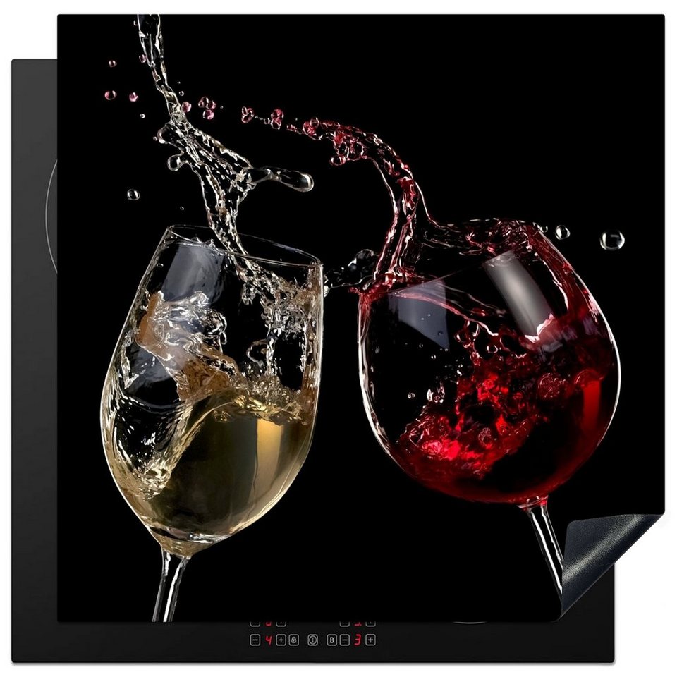 Muchowow Herd Abdeckplatte Rotwein Weißwein Glas Schwarz Vinyl
