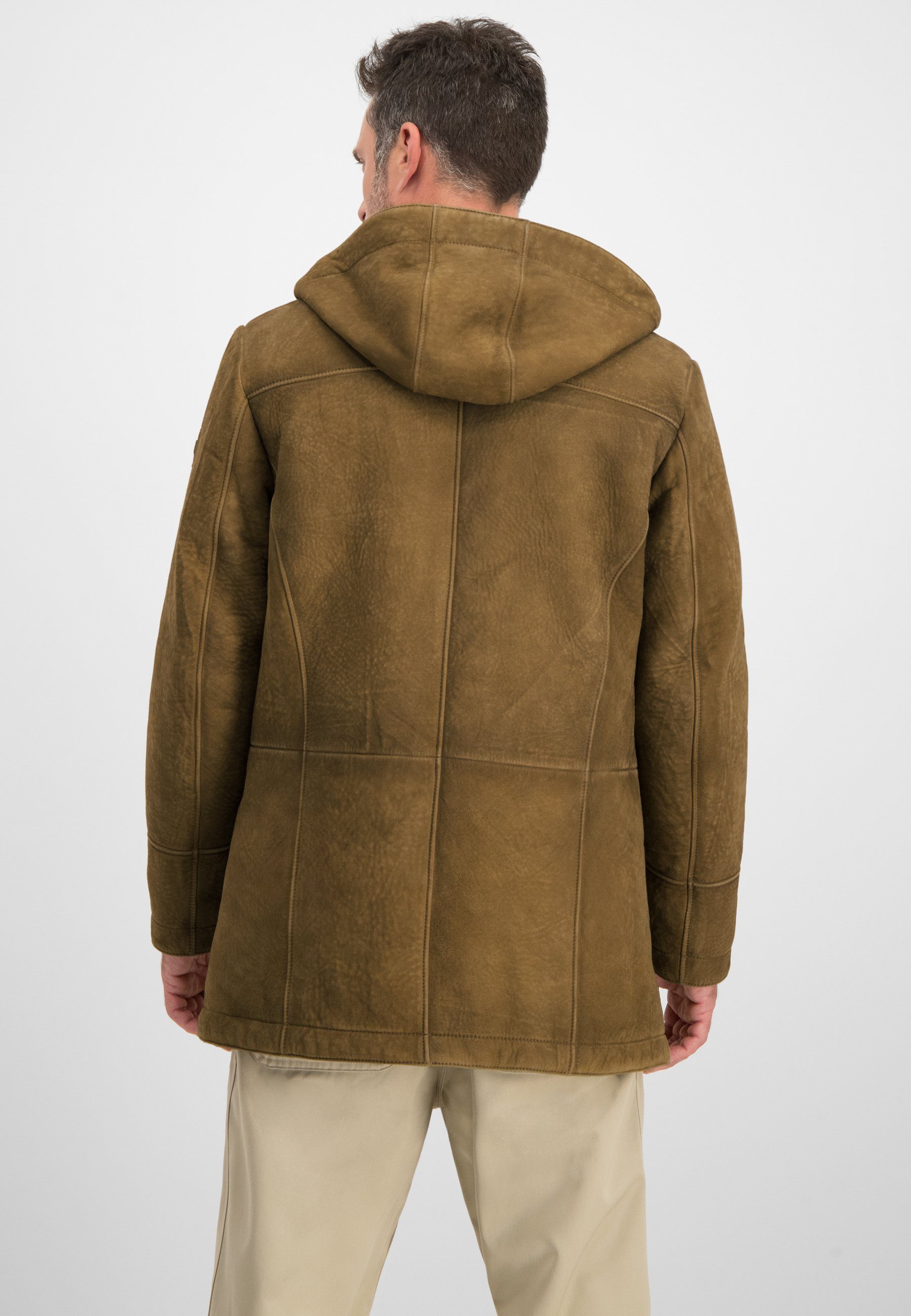Milestone Parka MS-Pinto mit Kapuze aus echtem Veloursleder