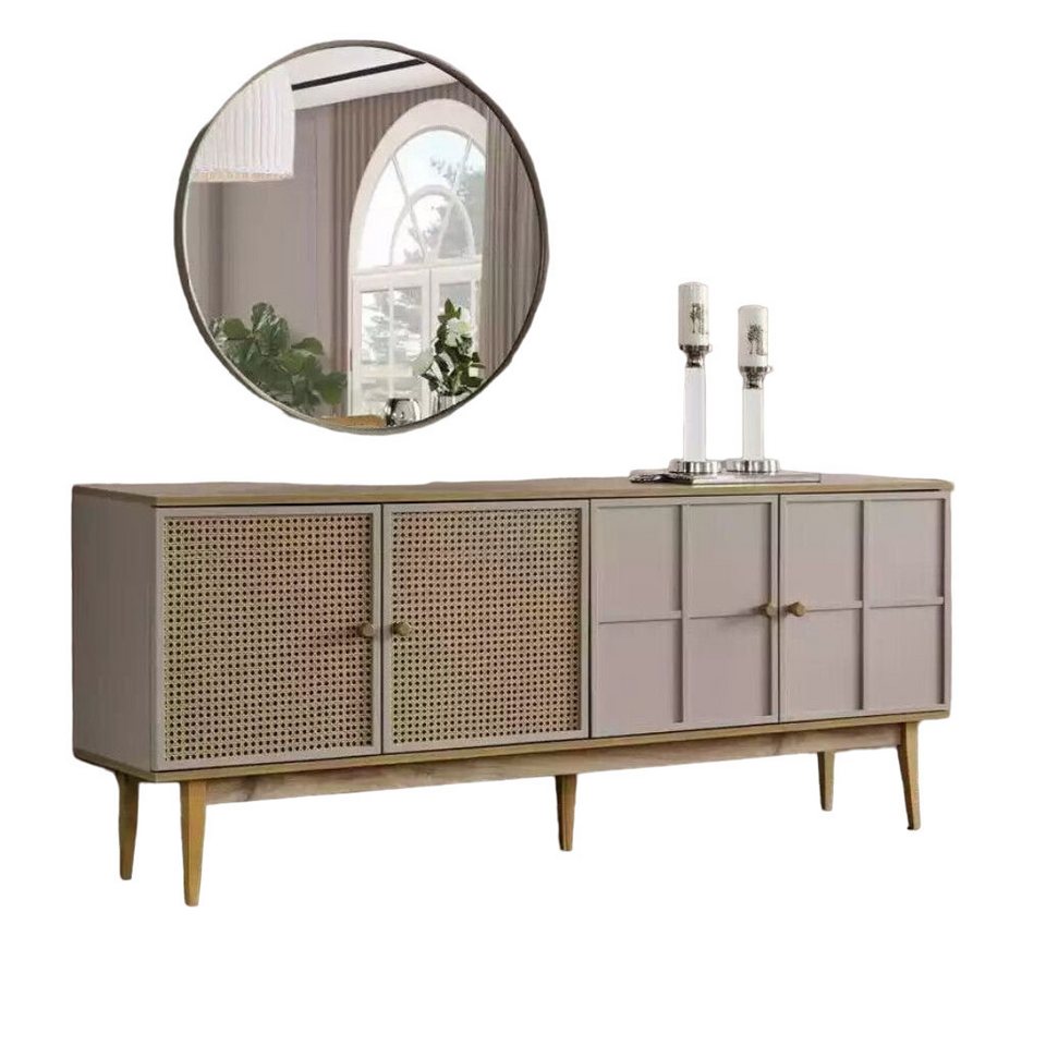Jvmoebel Sideboard Esszimmer Sideboard Mit Spiegel Luxus Kommoden Set