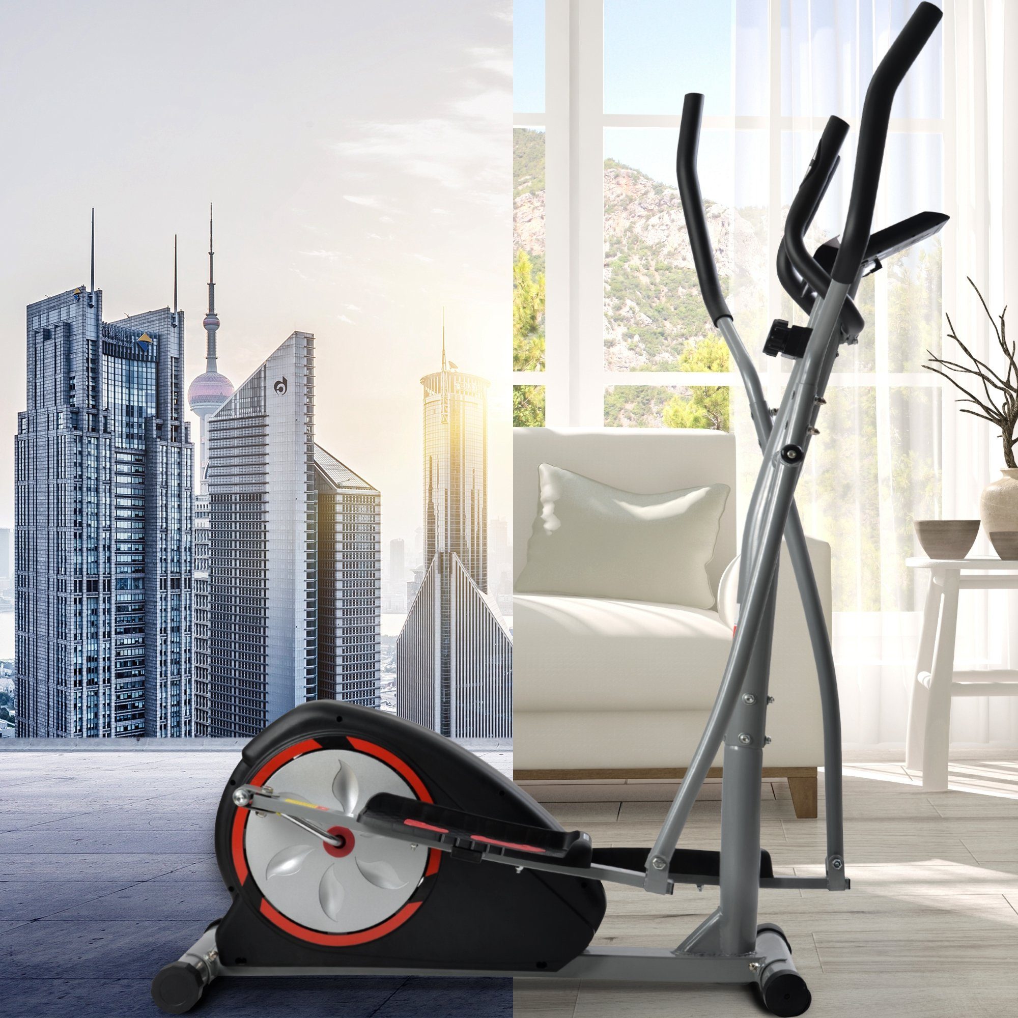 Sikaini Fitnessbike B Dj Ms195259aaa 1 Gang Set Crosstrainer Lcd