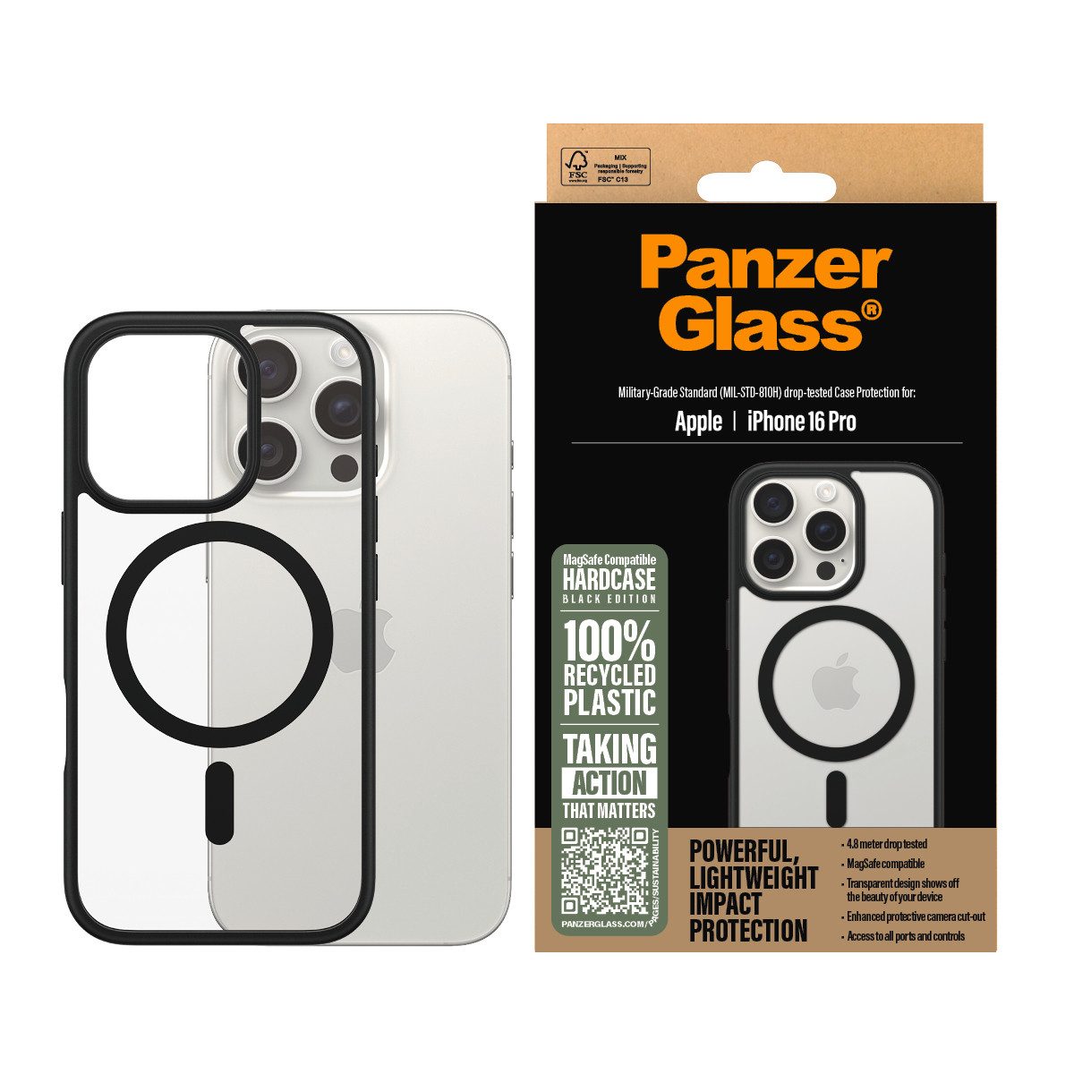 CARE by PanzerGlass Handyhülle HardCase mit MagSafe für Apple iPhone 16 Pro, Backcover ...