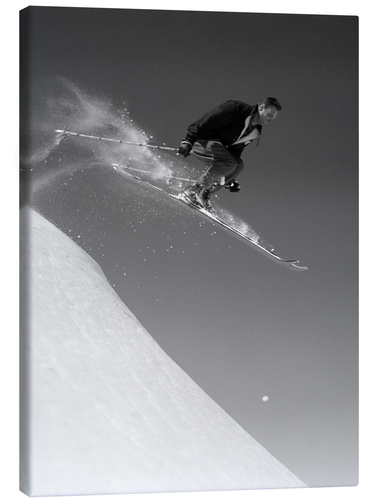 Posterlounge Leinwandbild Vintage Ski Collection Mann Beim Skisprung