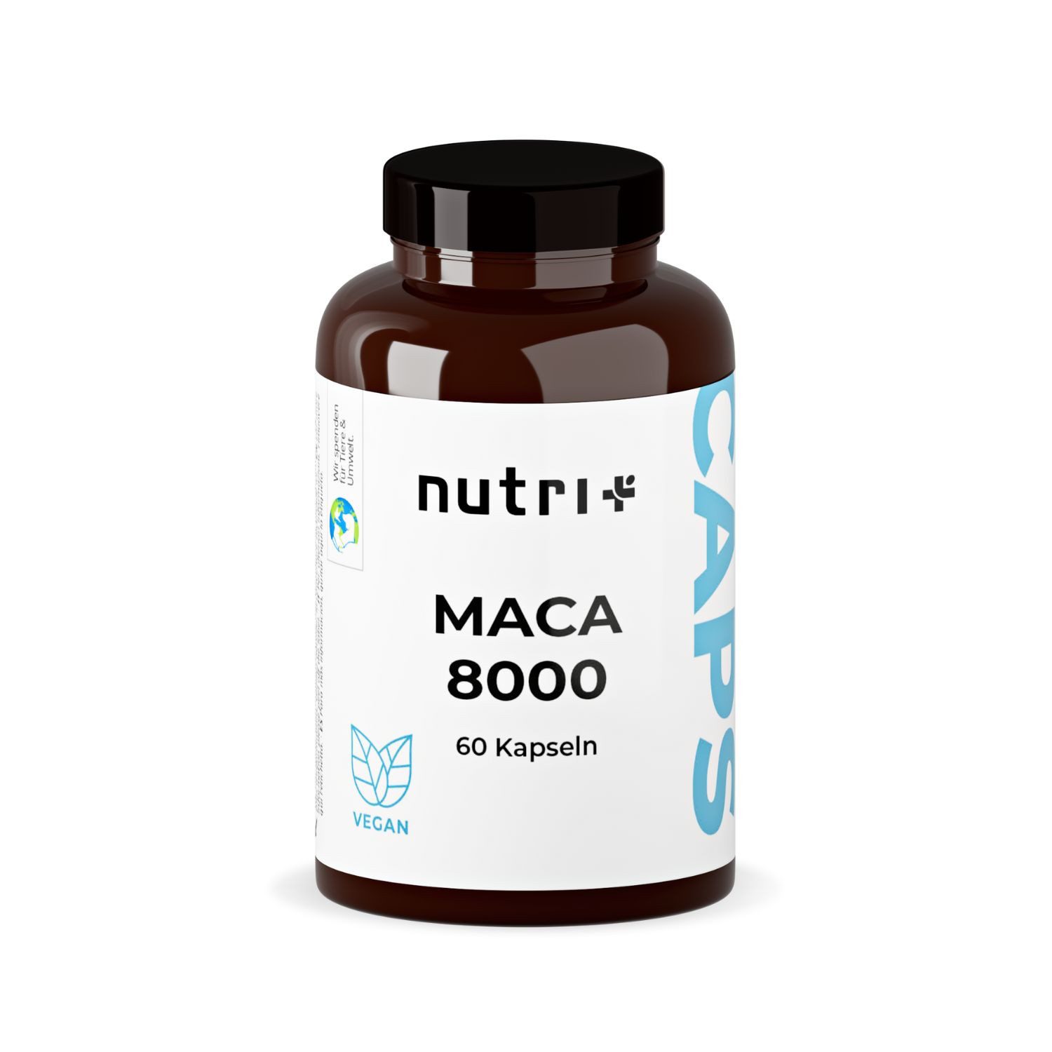 nutri+ Maca Kapseln schwarz rot gelb - Pulver aus Wurzelextrakt Kapseln