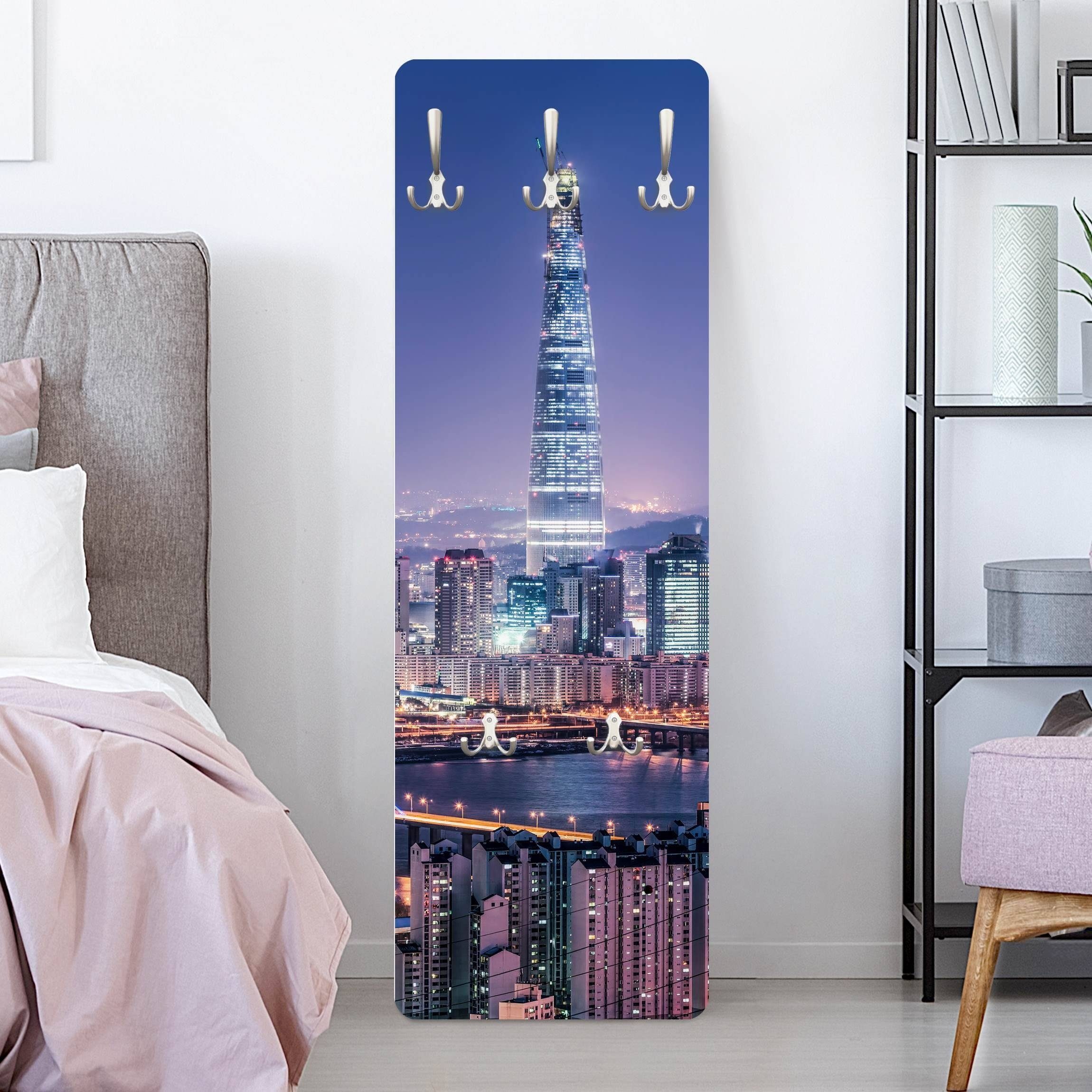 Bilderdepot24 Garderobenpaneel Blau Städte Skyline Weltall Himmel