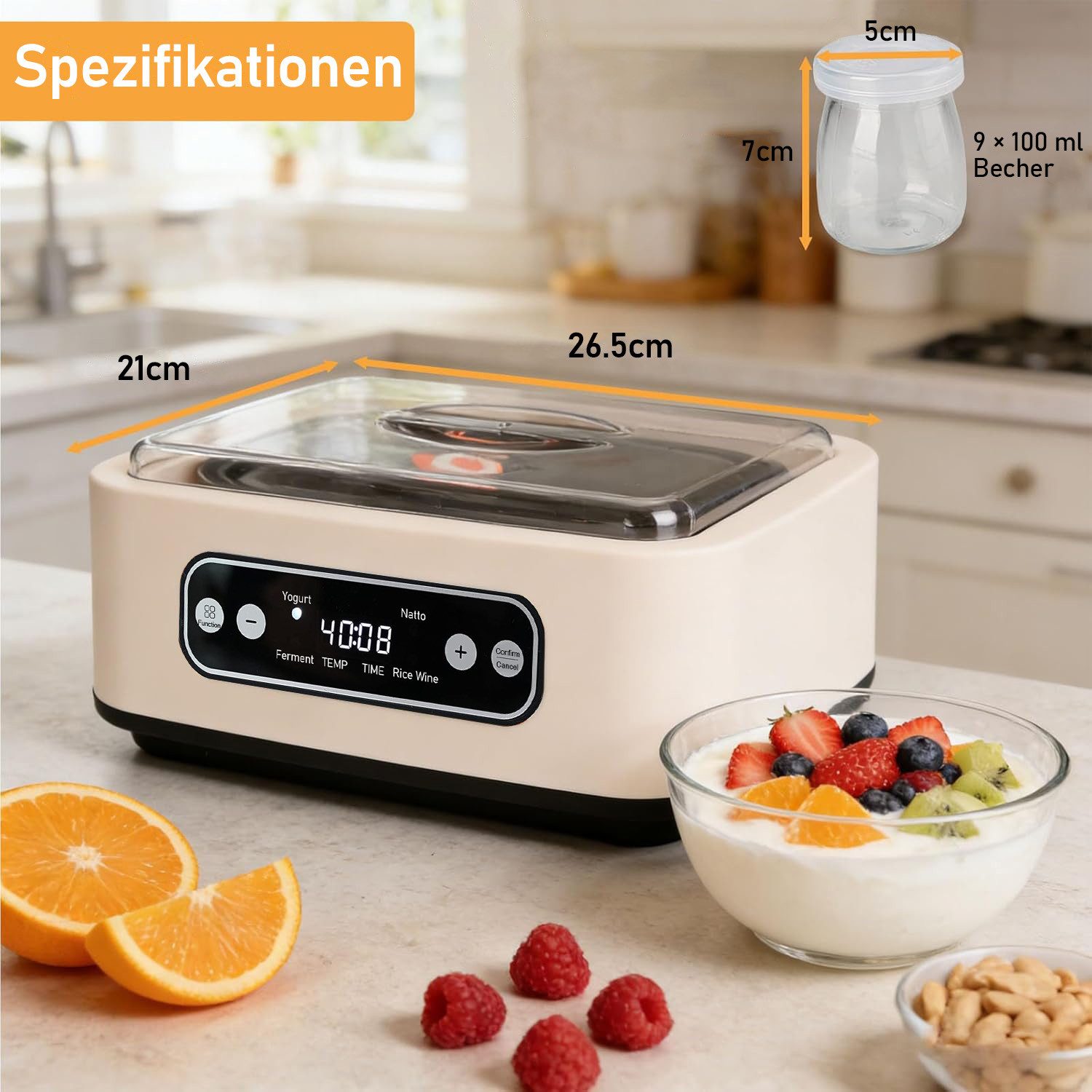 SWGOTA Joghurtbereiter Joghurtbereiter, 1,6 L SUS304-Innenbehälter ...