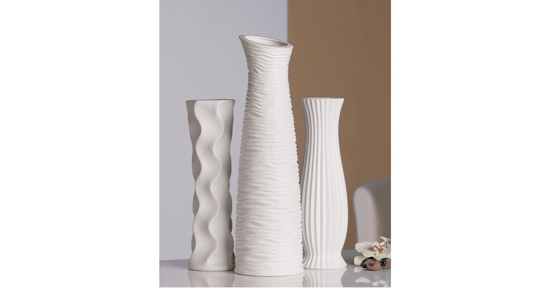 GILDE Dekovase 3er-Set Vasen Diverso, in 34cm oder 46cm Höhe