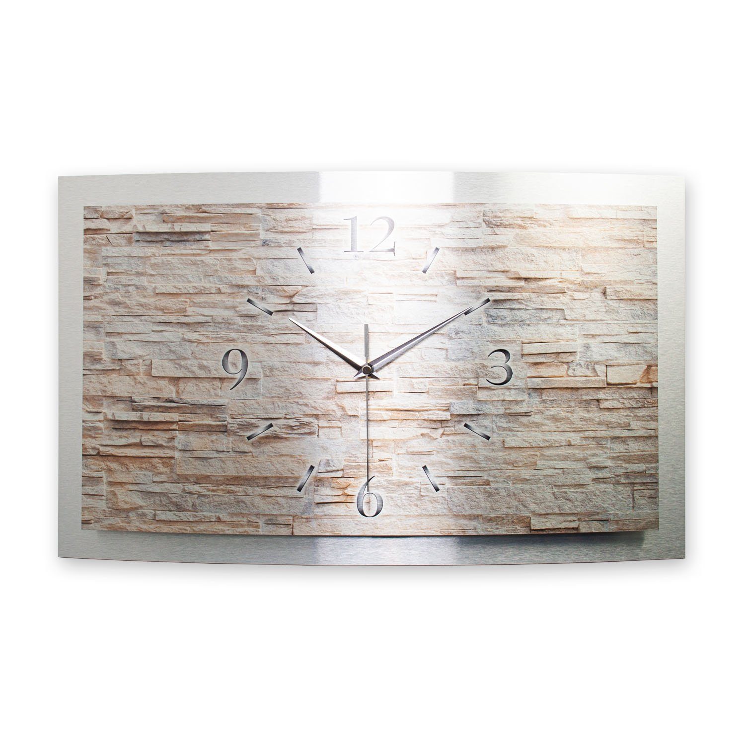 Kreative Feder Funkwanduhr 3d Designer Wanduhr „steinmauer Aus