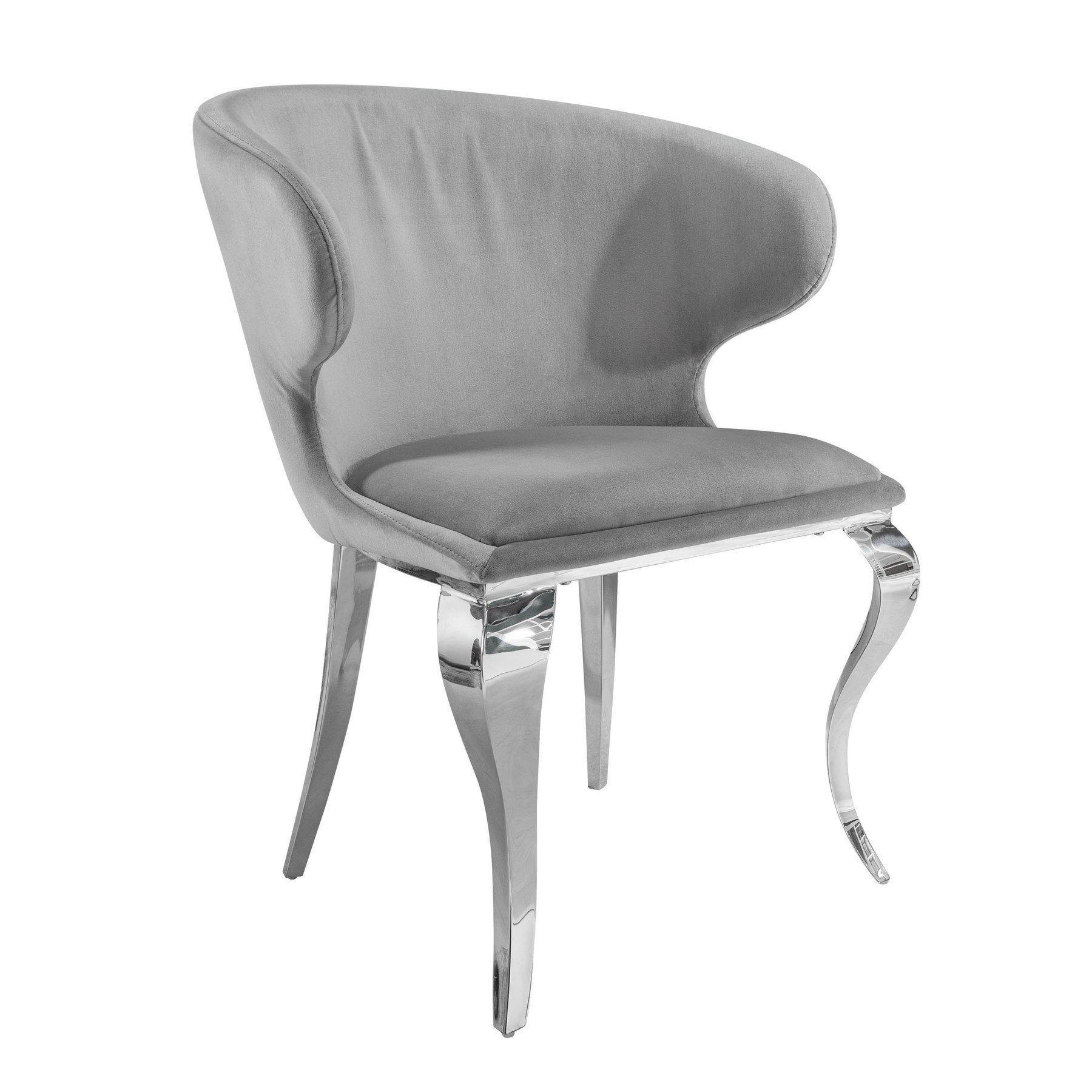 Riess Ambiente Polsterstuhl Modern Barock Ii Edel Grau Mit Samt Bezug