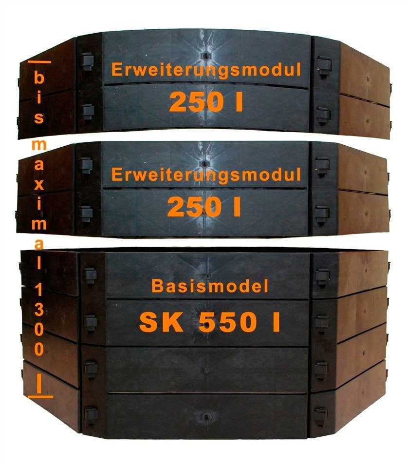 KHW Schnellkomposter Basismodul, BxTxH: 130x130x50 cm, 550 l