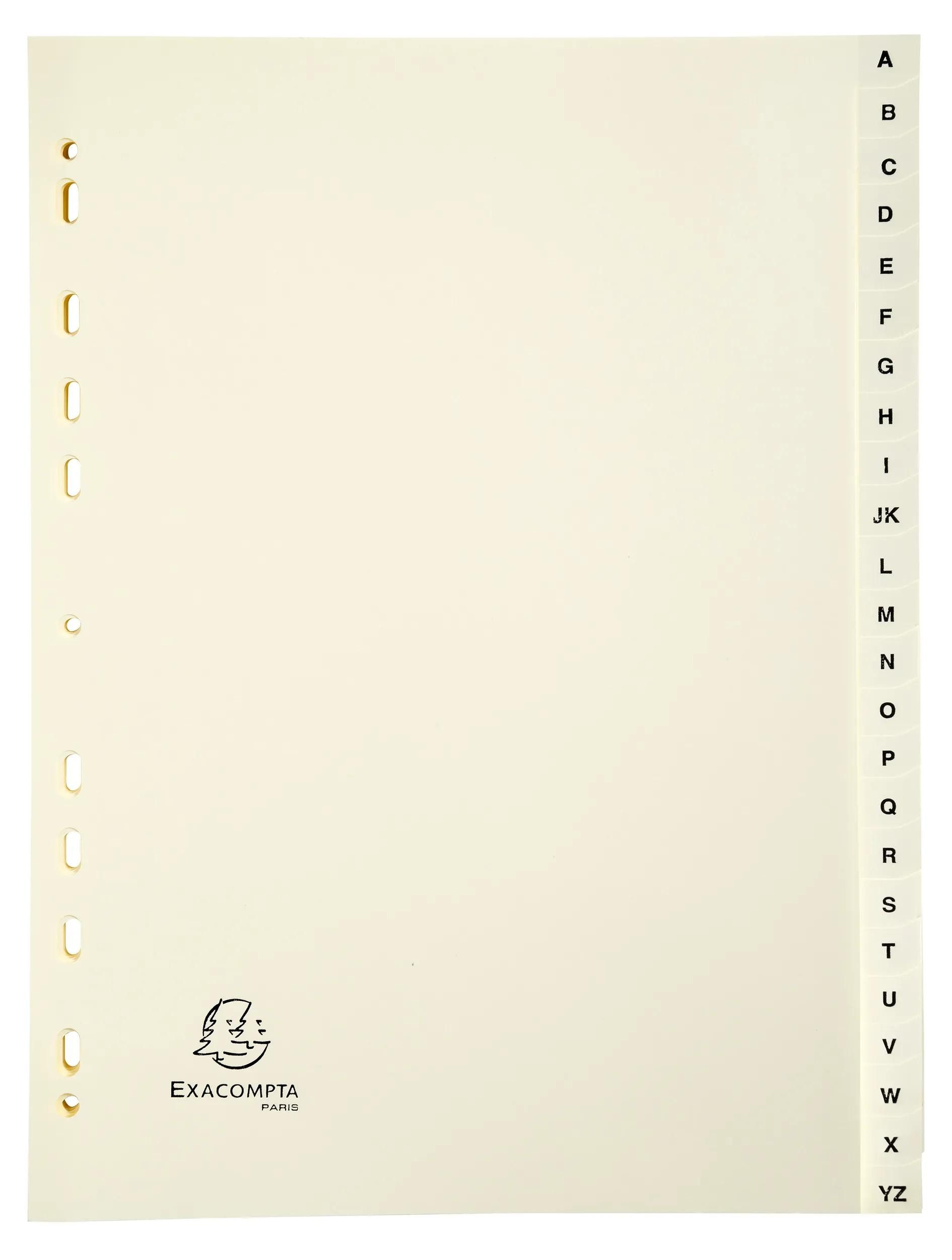 EXACOMPTA Aktenordner 10x Register Karton 155g/qm 24 Positionen Taben A-Z A4 Elfenbein 1124E ...