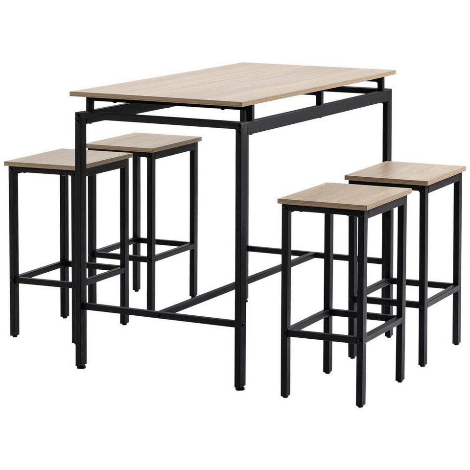 Homcom Bartisch Bartisch Barhocker 5 Tlg Set Industrial Design 120
