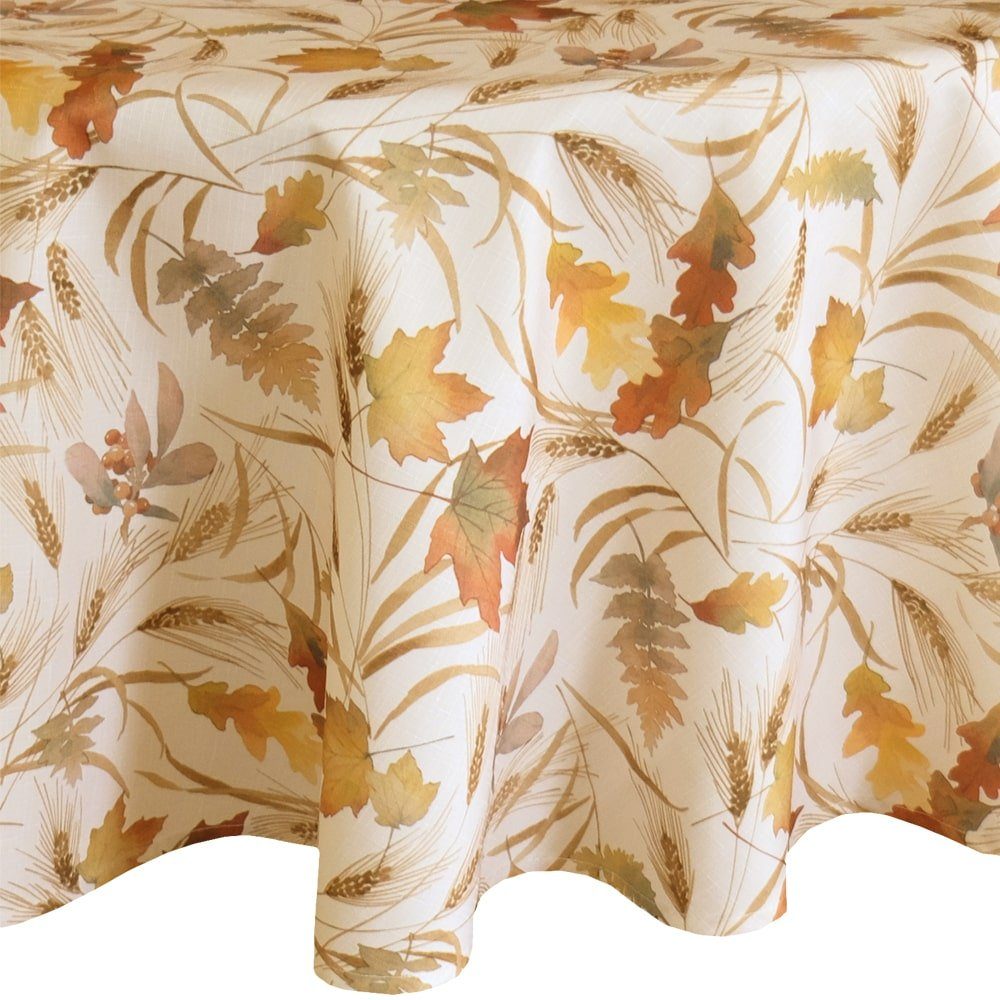 Matches21 Home And Hobby Tischdecke Tischdecke Rund Druck Herbstlaub