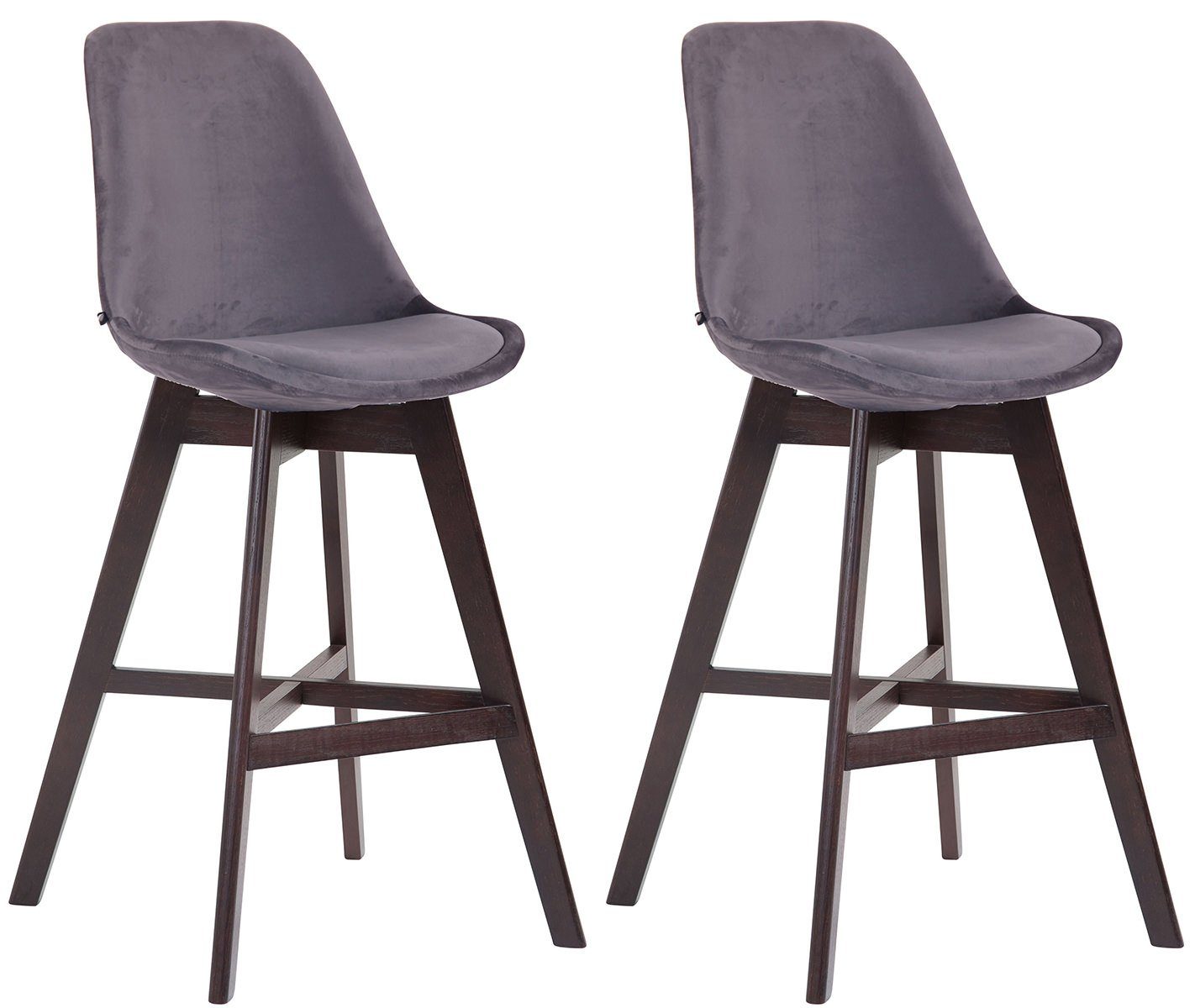 CLP Barhocker 2er Set Barhocker Cannes Samt cappuccino