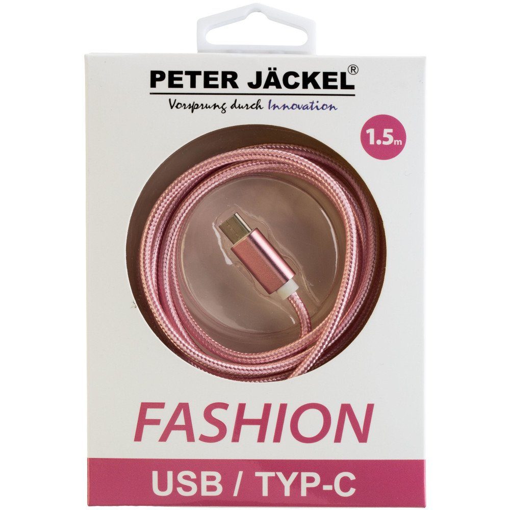 Peter Jäckel FASHION 1,5m USB Data Cable Rose Typ-C USB mit Sync- und ...