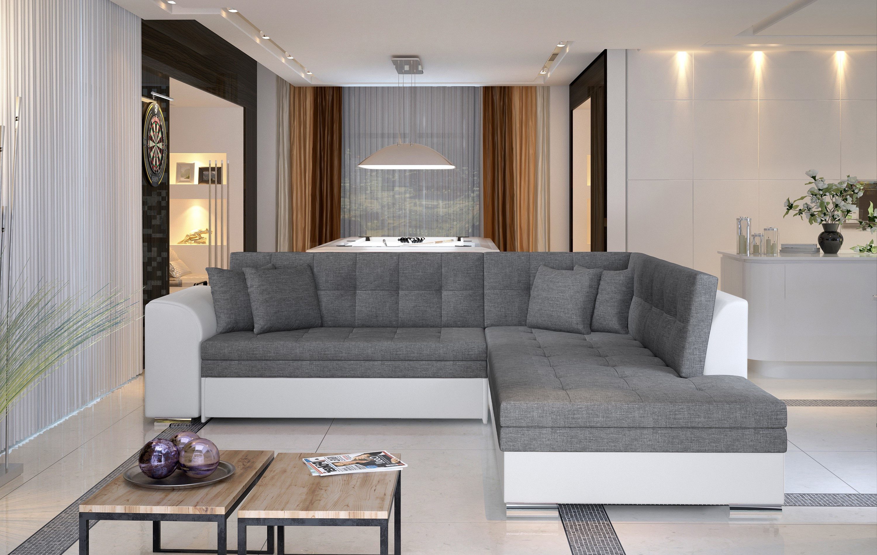 Mf Design Polsterecke Piri Mit Bettfunktion Ecksofa Mit Großzügiger